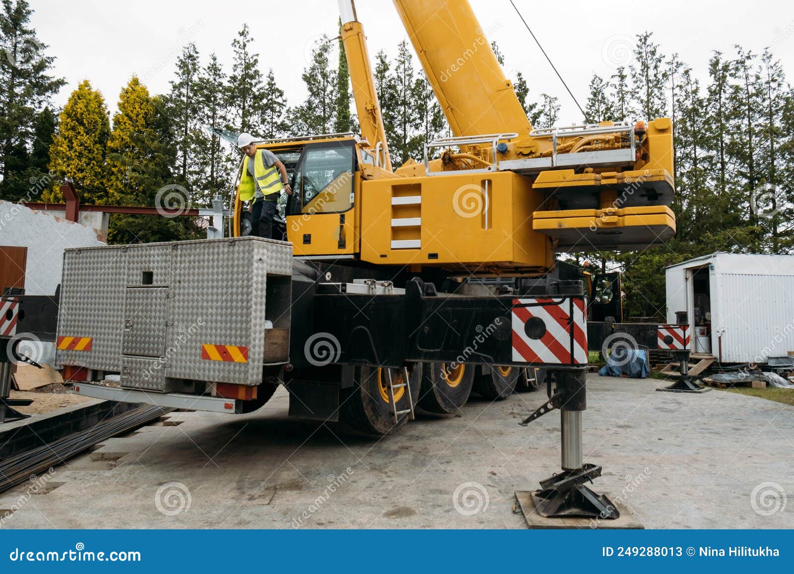 Big Building Crane on Construction Site Stock Image - Image of mover ...