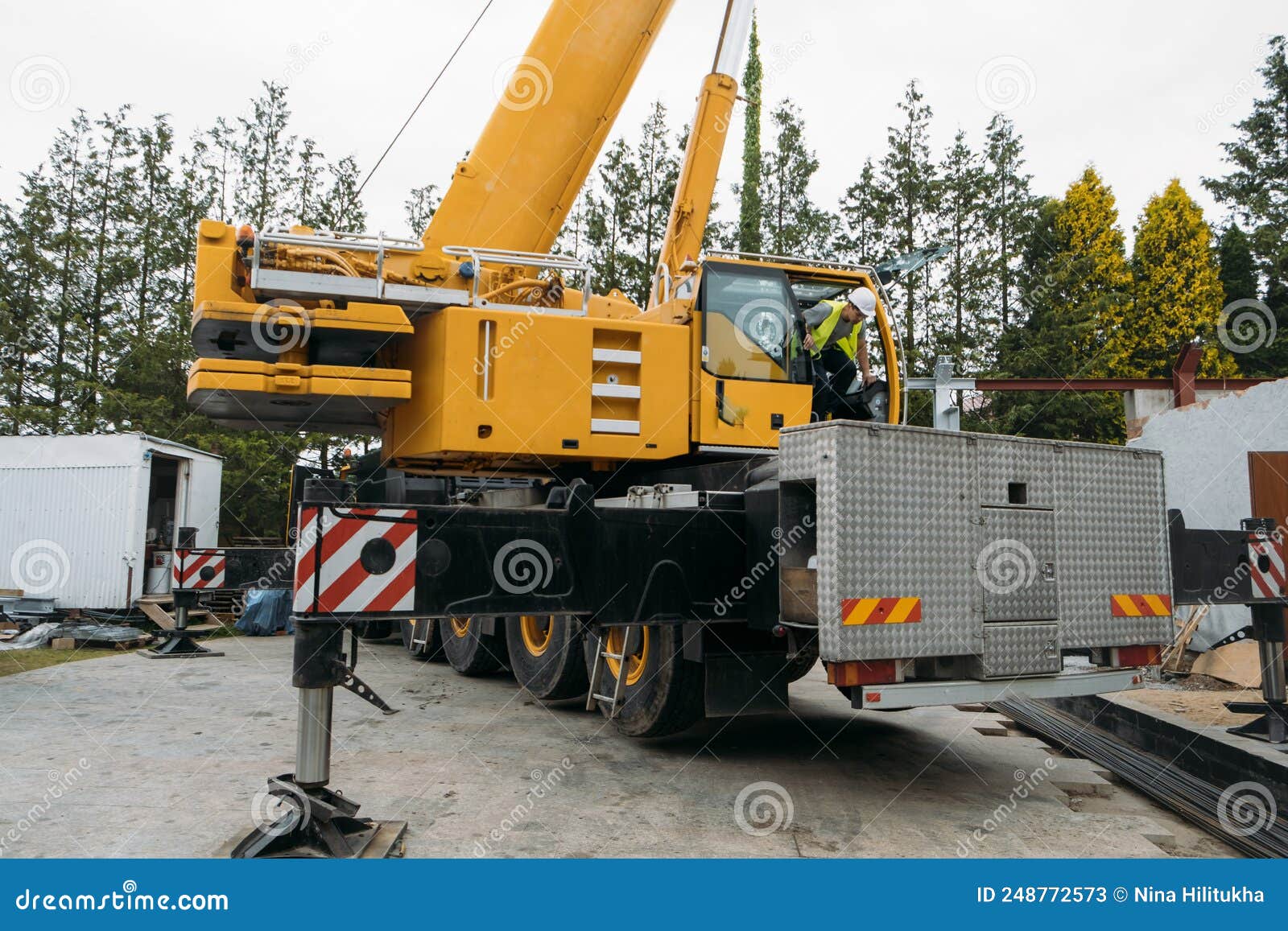 Big Building Crane on Construction Site Stock Image - Image of ...