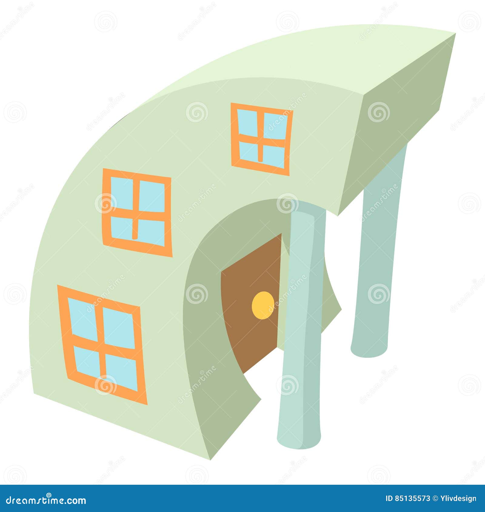 Big Building Icon, Cartoon Style Stock Vector - Illustration of ...