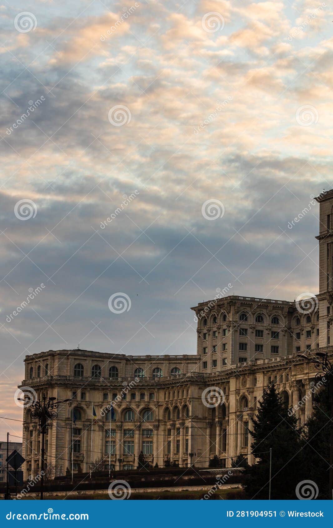 A Big Building with Lots of Windows in Front of it Stock Image - Image ...