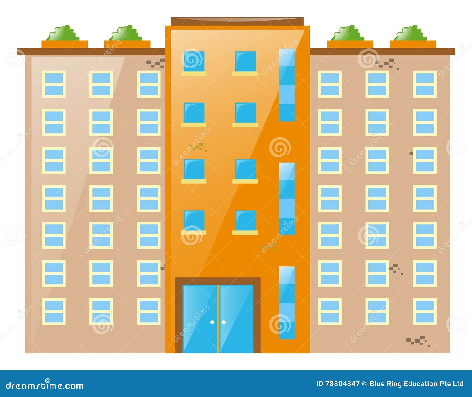 Big Building with Lots of Windows Stock Vector - Illustration of ...