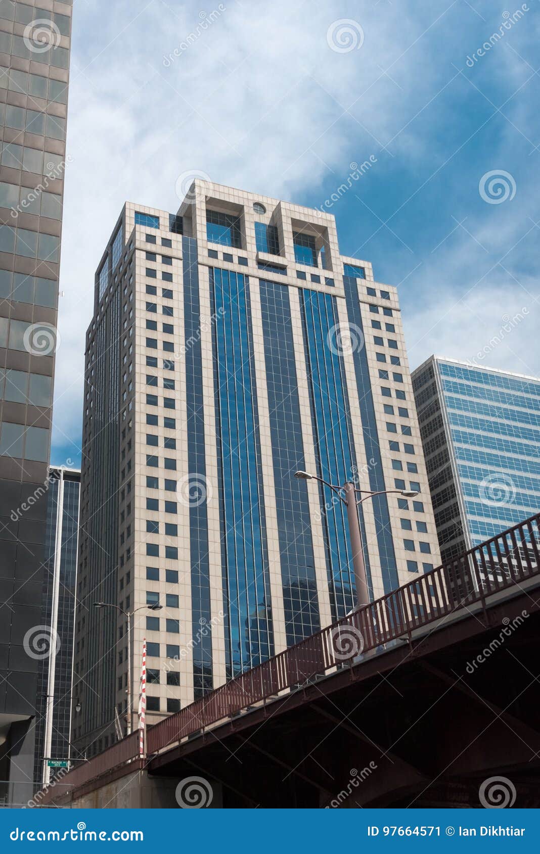 Big Building on a Street of Chicago Downtown Stock Image - Image of ...