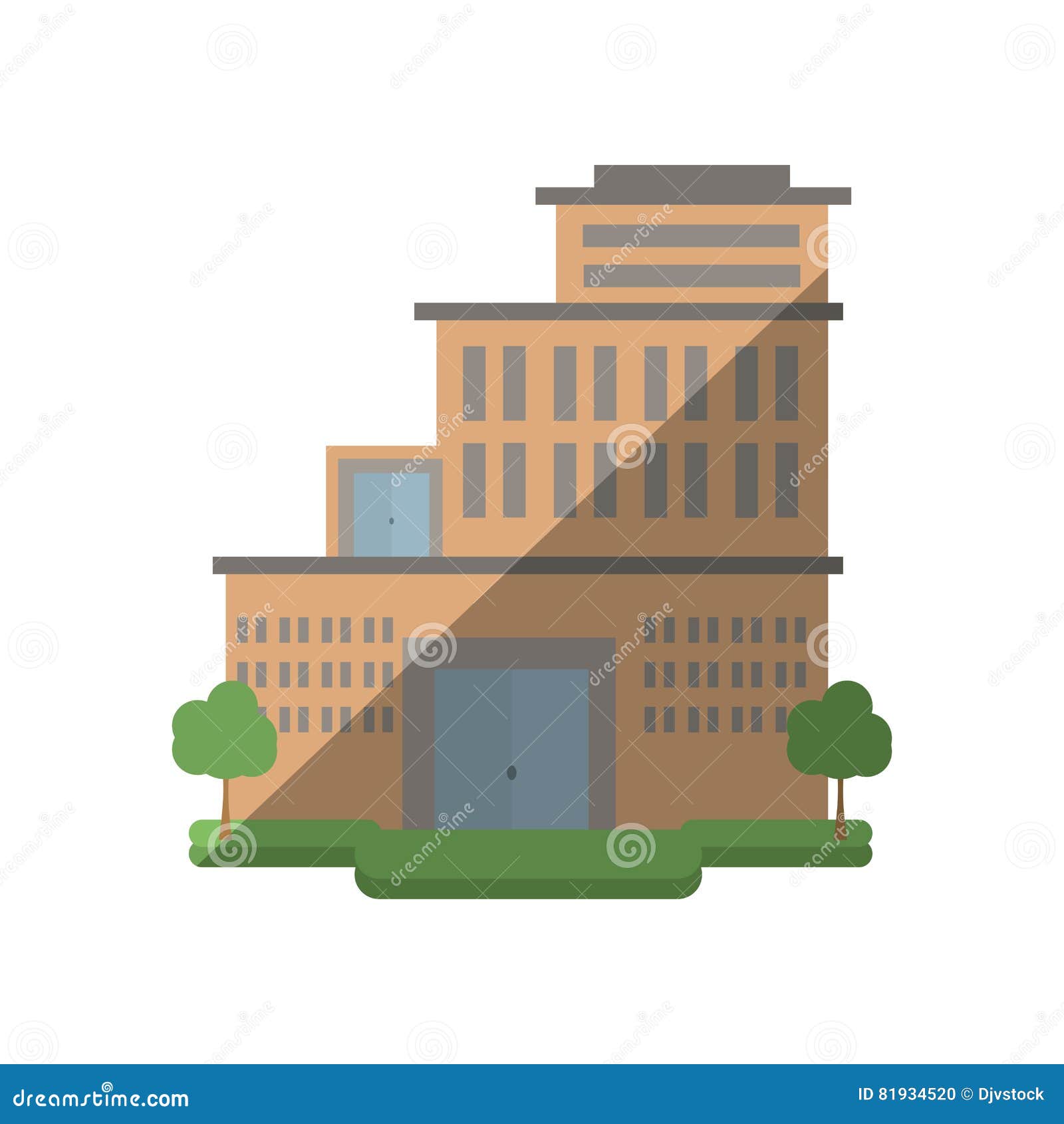Big building style icon stock vector. Illustration of shape - 81934520