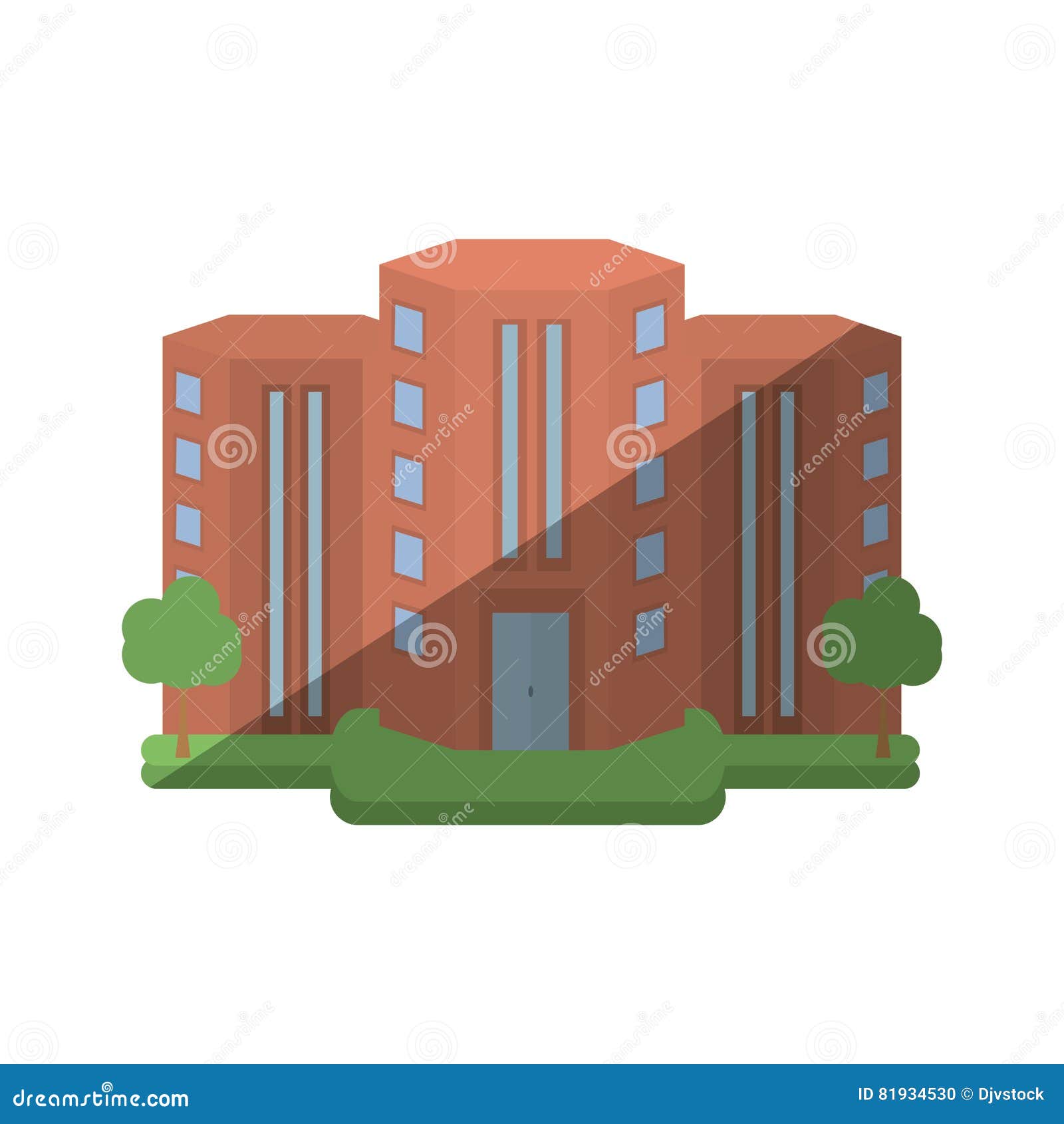 Big building style icon stock vector. Illustration of construction ...
