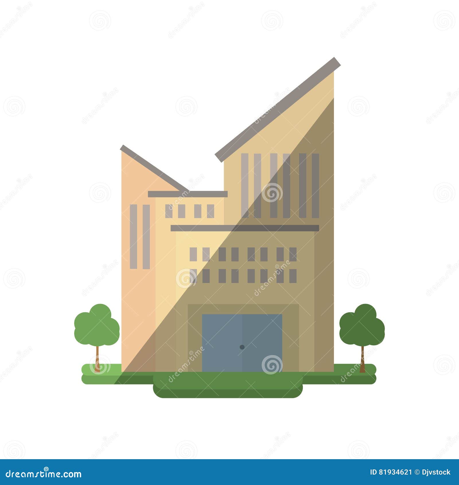 Big building style icon stock vector. Illustration of business - 81934621
