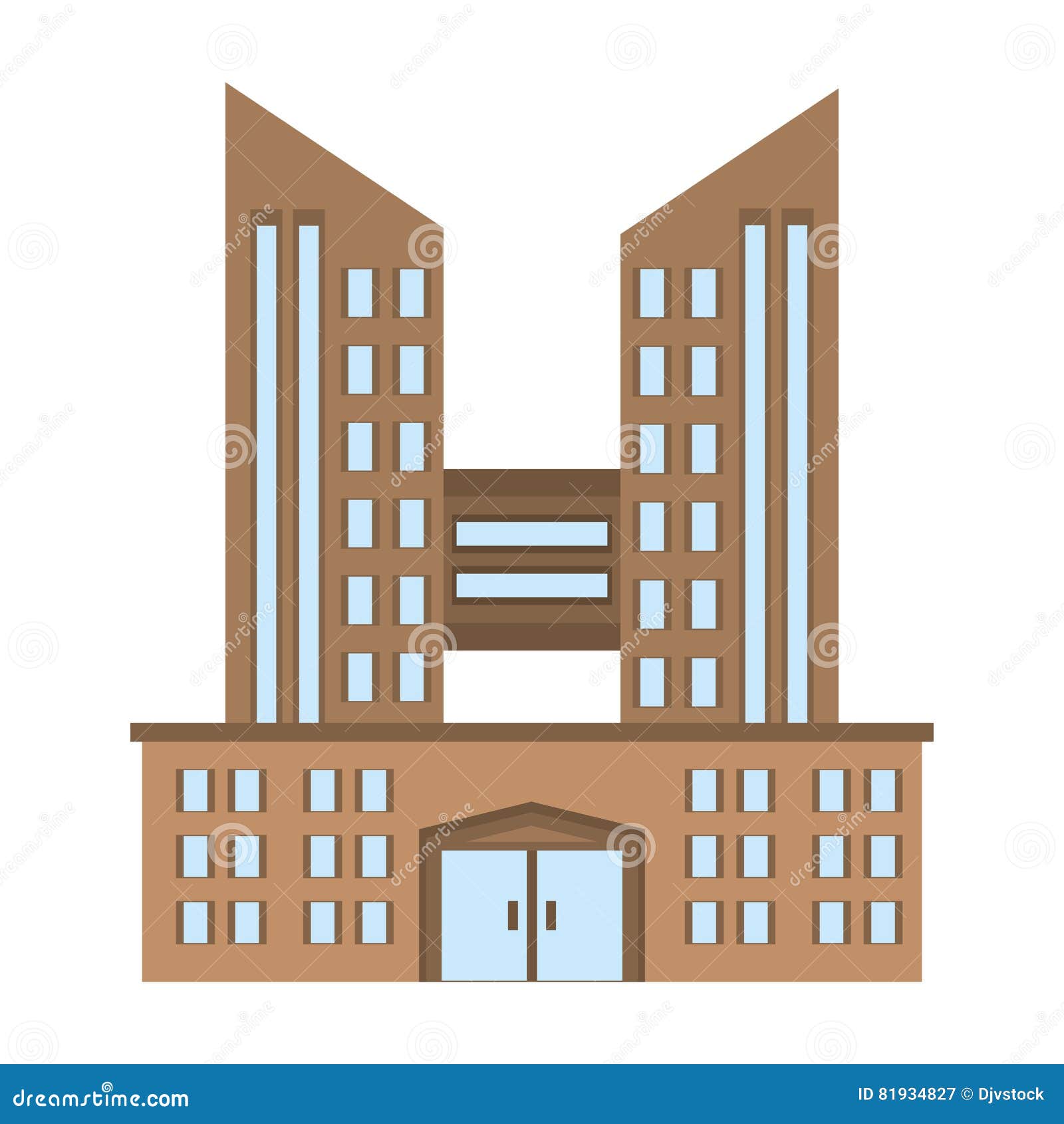 Big building style icon stock vector. Illustration of corporate - 81934827