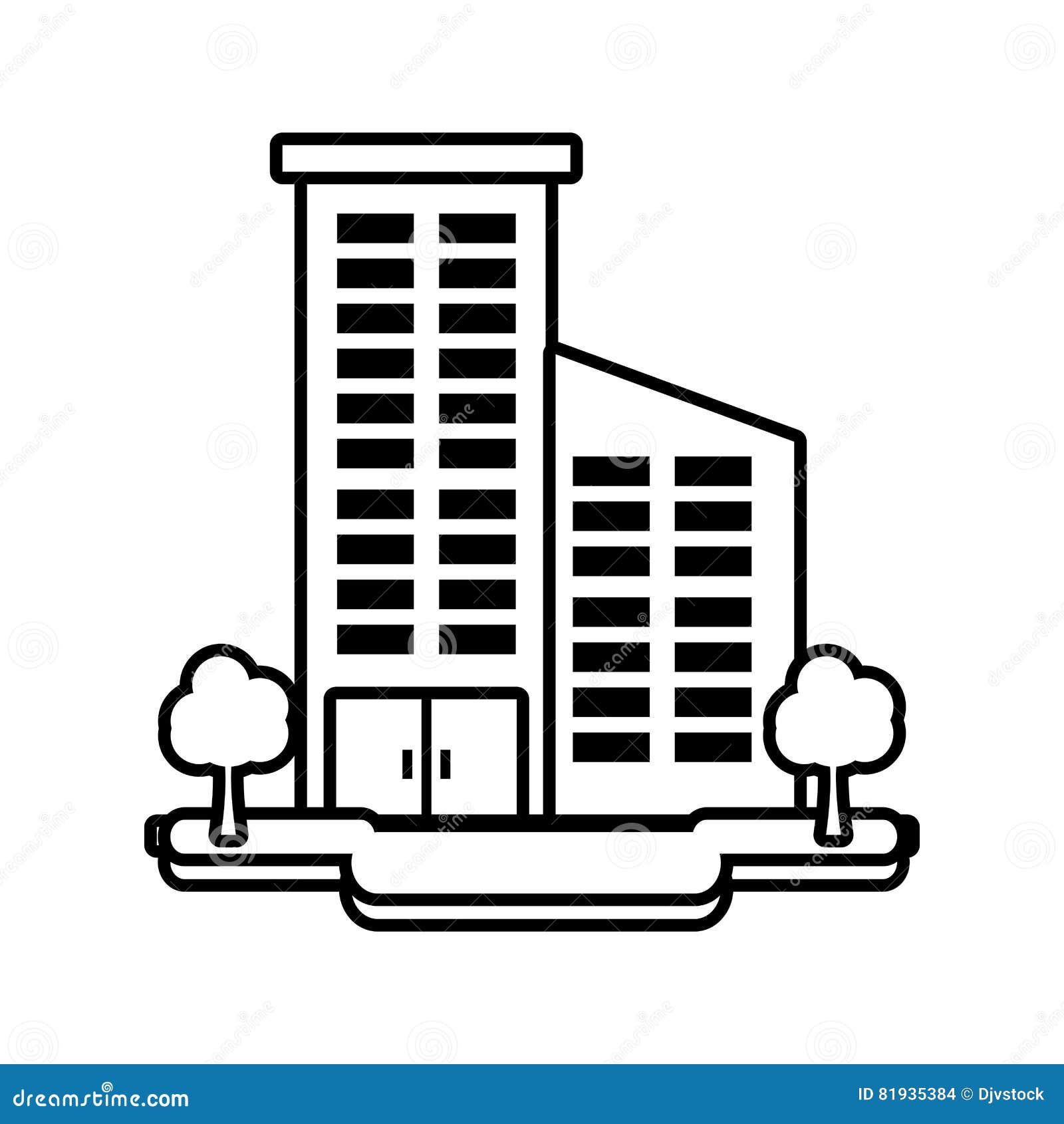 Big building style icon stock vector. Illustration of scene - 81935384