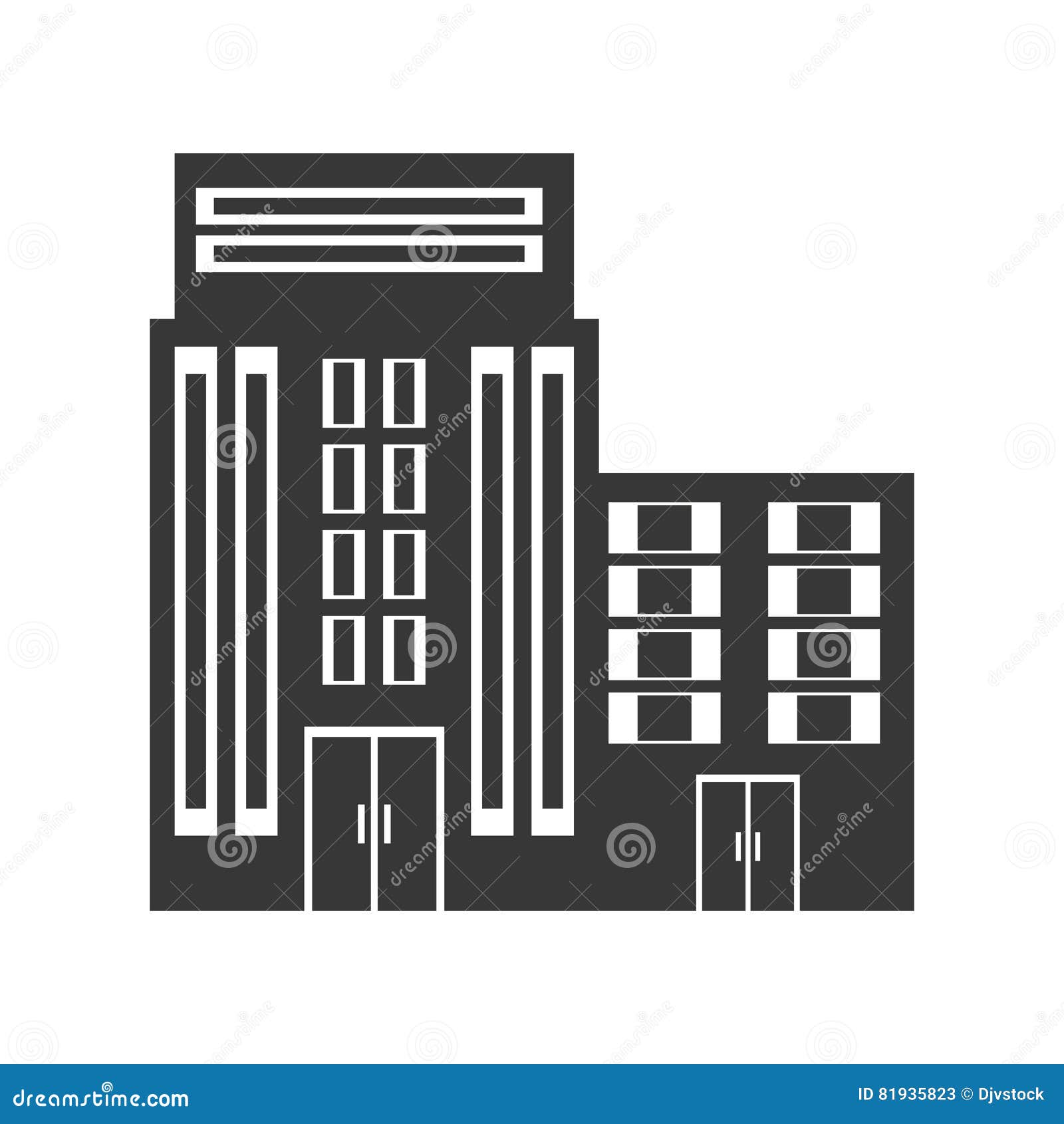 Big building style icon stock vector. Illustration of house - 81935823