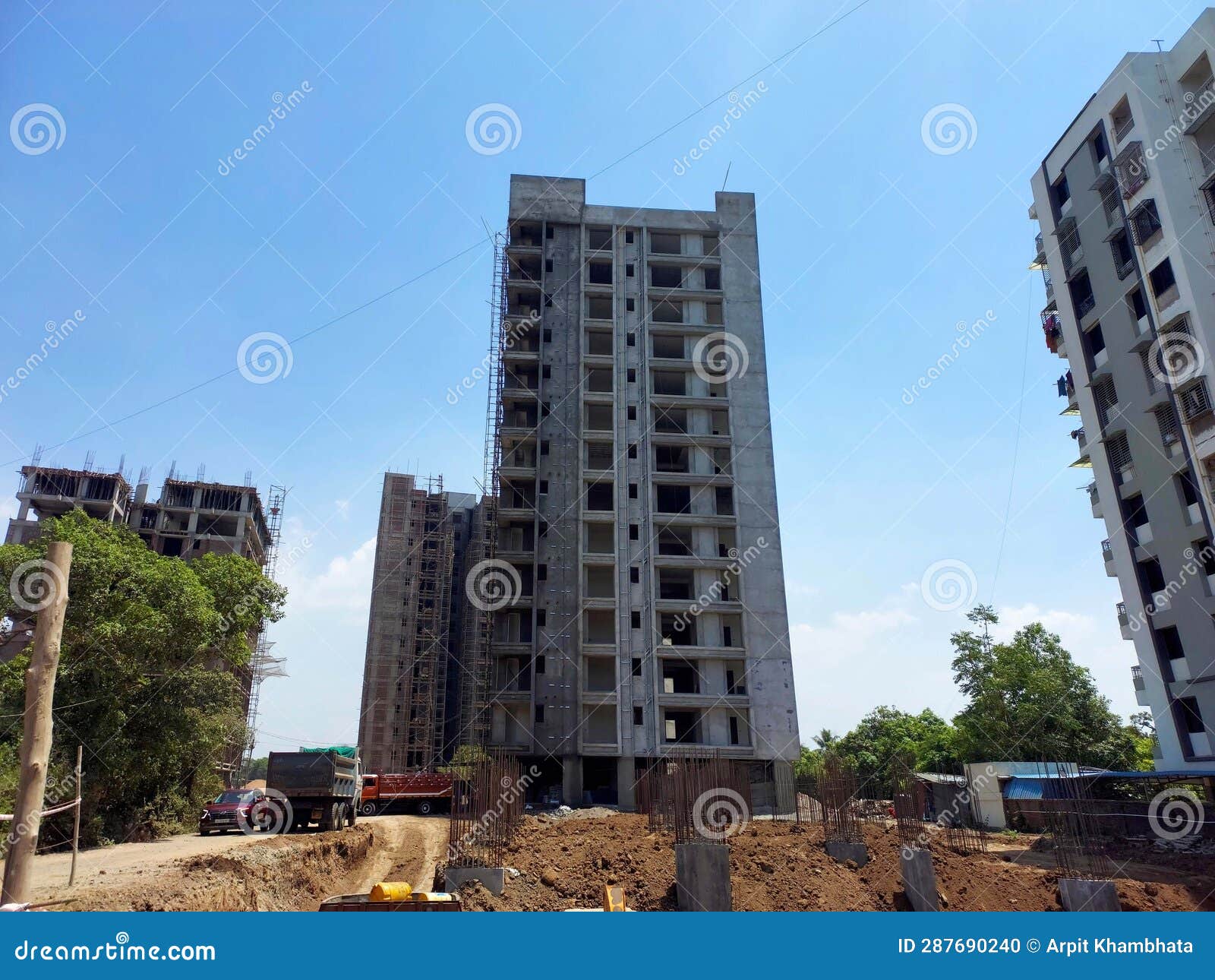 Big Building Under Construction in India - Image Editorial Image ...