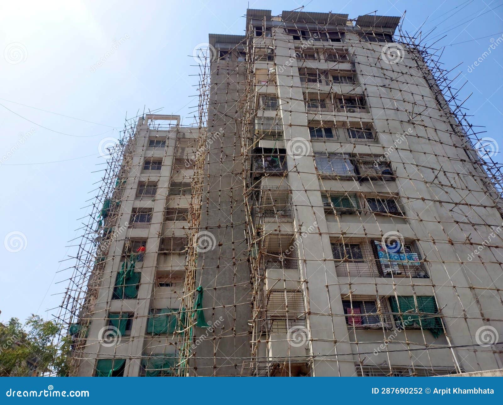 Big Building Under Construction in India - Image Stock Photo - Image of ...