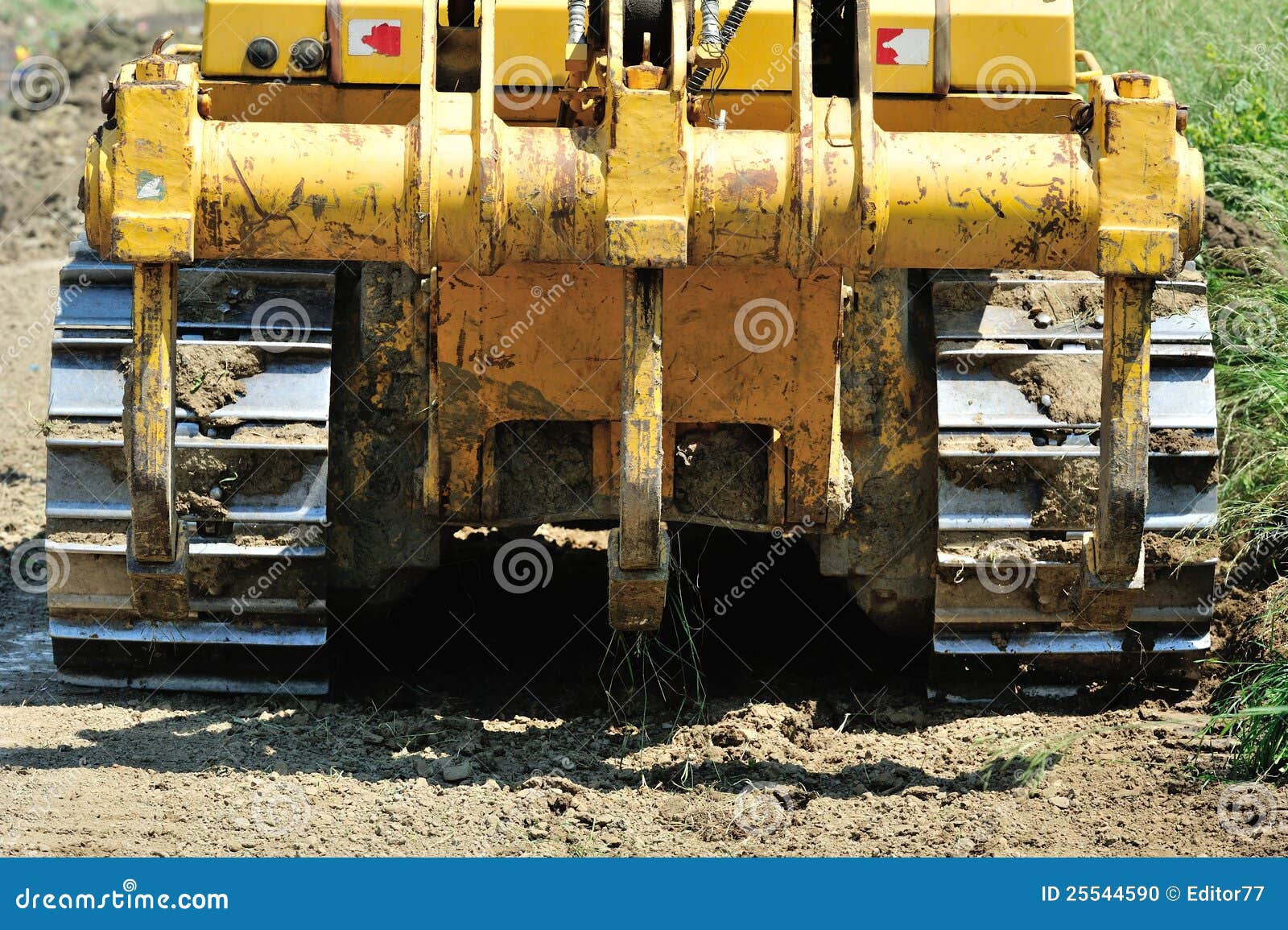 Bulldozer back view stock photo. Image of engineering - 25544590
