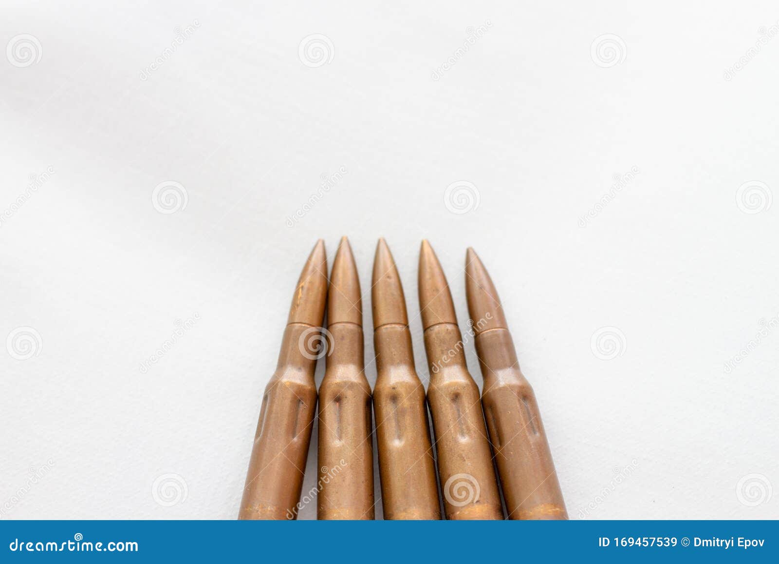 Big Bullets for Machine Gun on White Background Stock Image - Image of ...