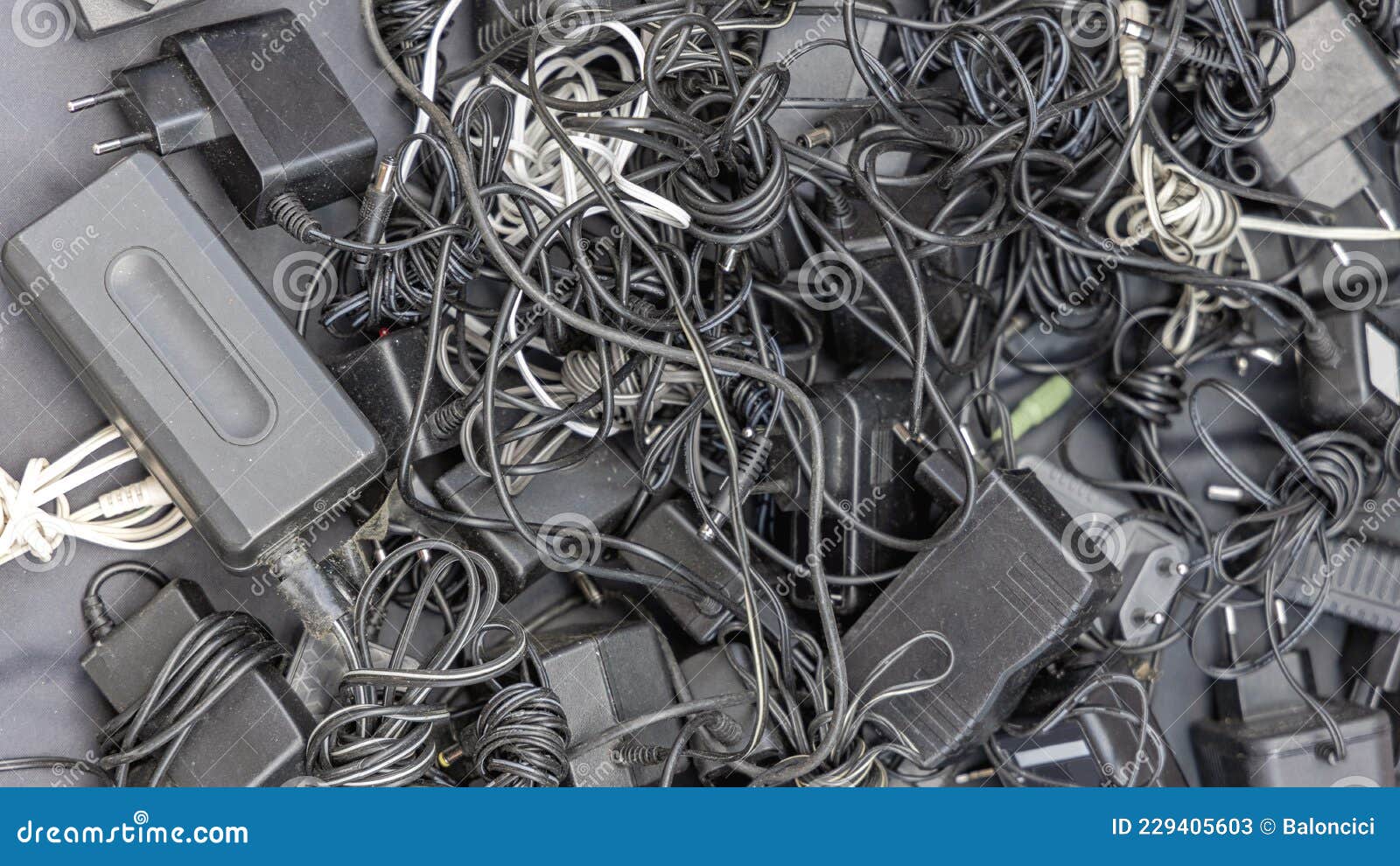 Messy Cables Adapters stock image. Image of belgrade - 229405603