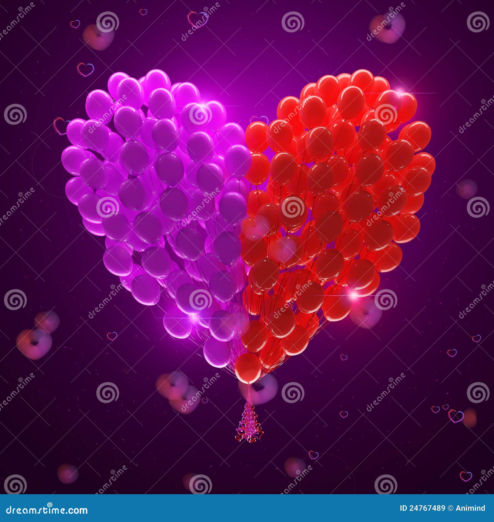 Big Bunch of Party Balloons.Heart Shape Stock Image - Image of objects ...