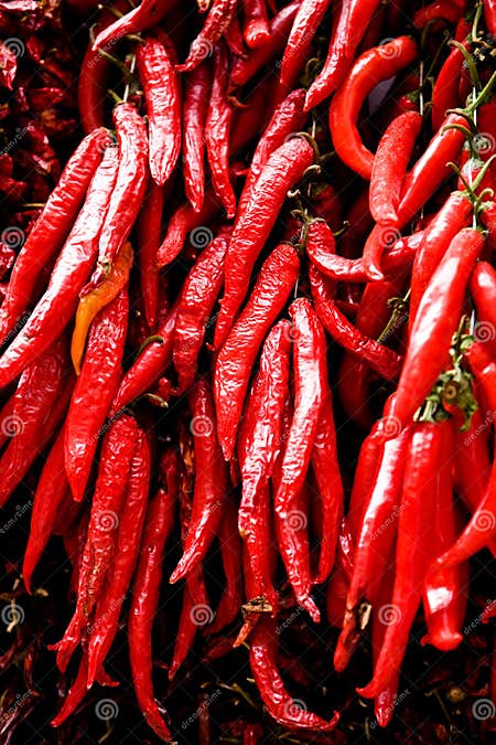 Big Bunch of Red Hot Chilli Pepper Stock Photo - Image of enjoyment ...