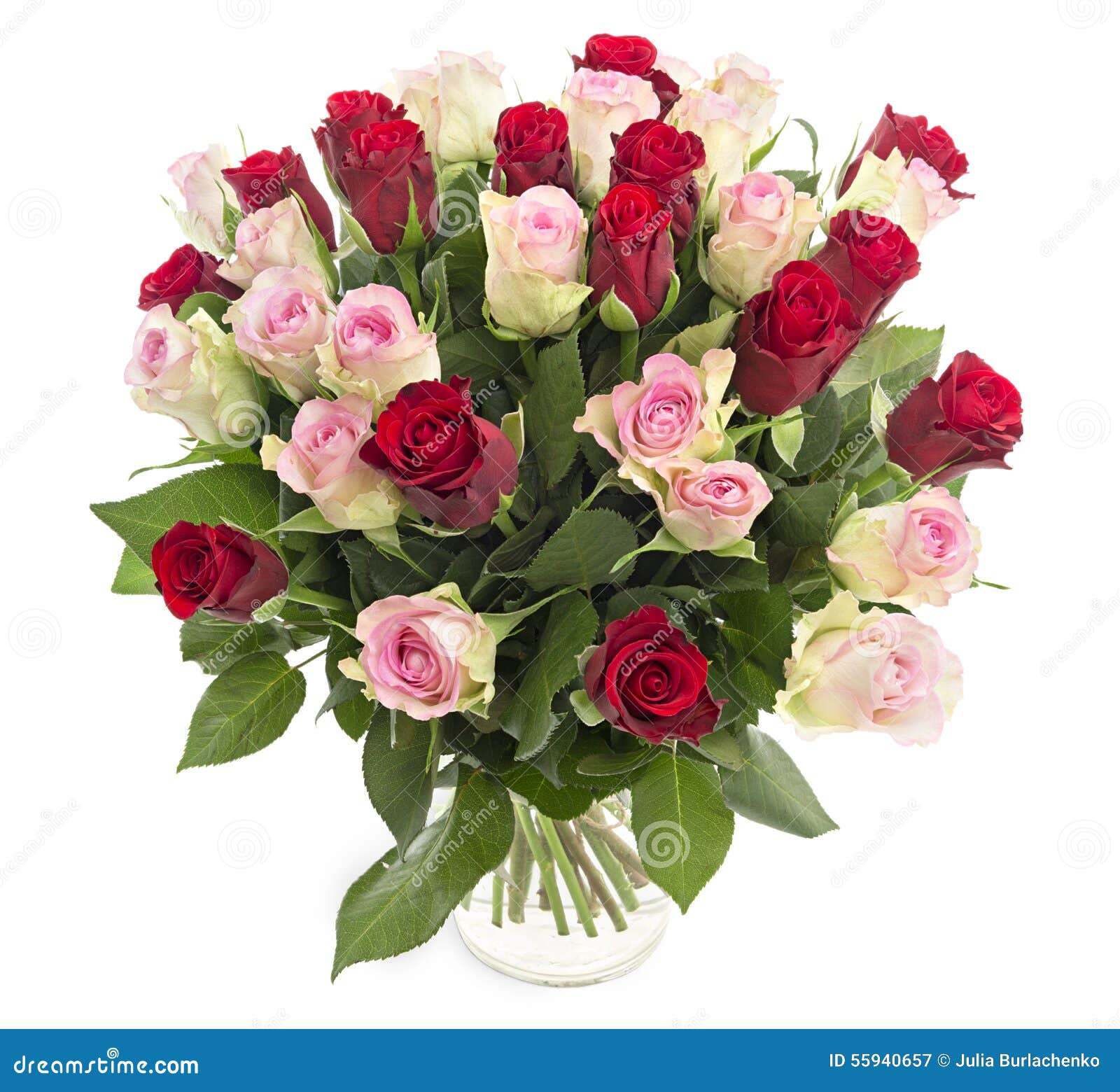Big bunch of roses stock image. Image of valentine, vase - 55940657