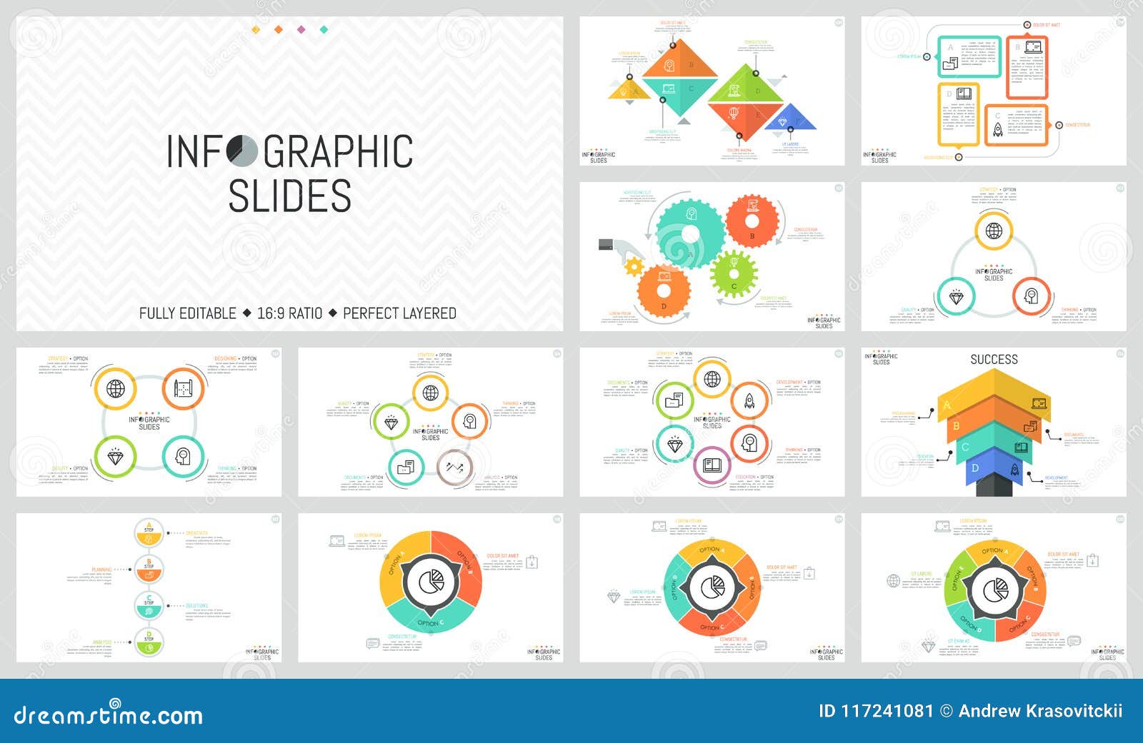 Big Bundle of Simple Infographic Design Templates. Diagrams with Round ...