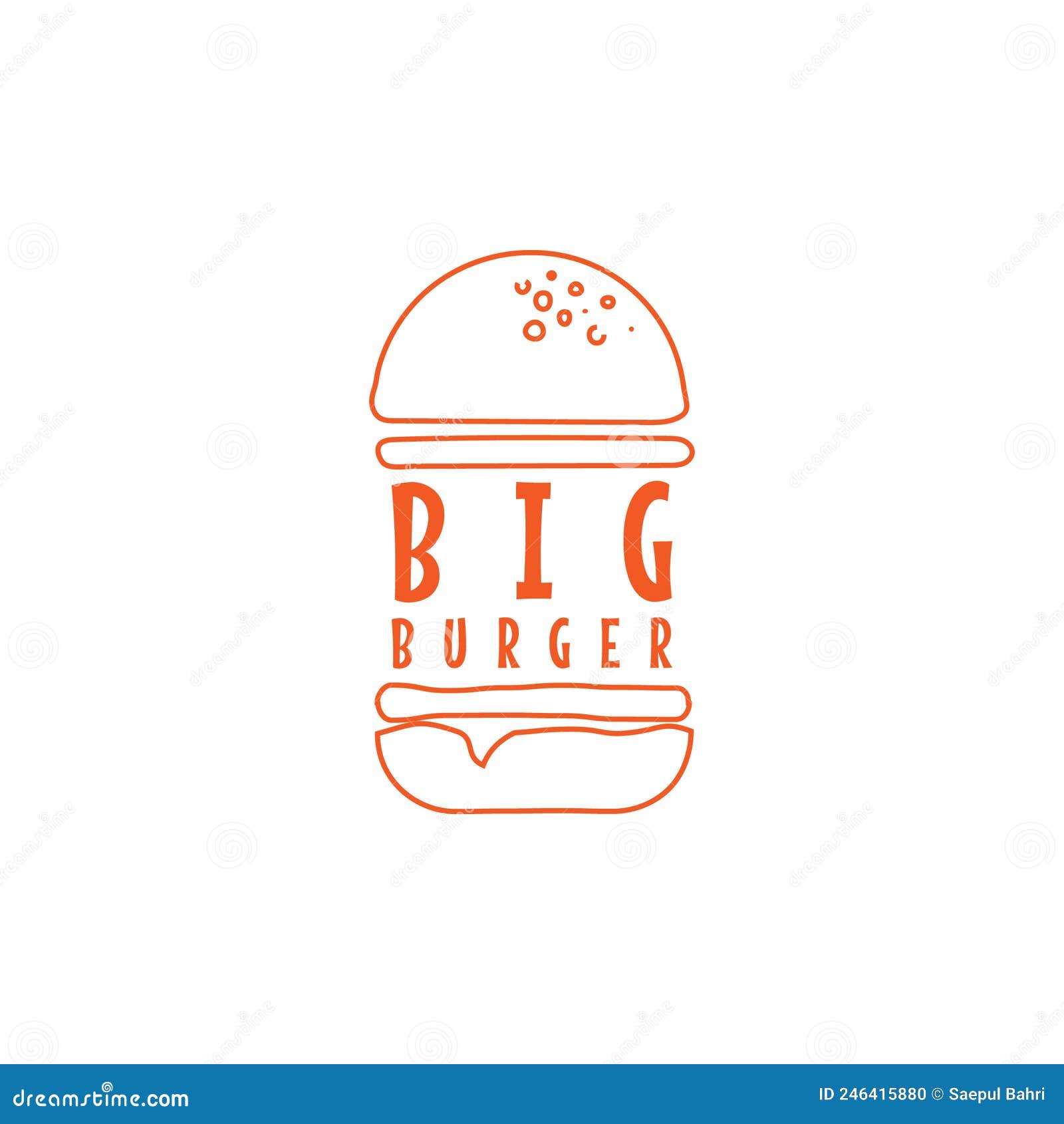 Minimalist Burger Factory Logo. Big Burger and Letters Stock Vector ...