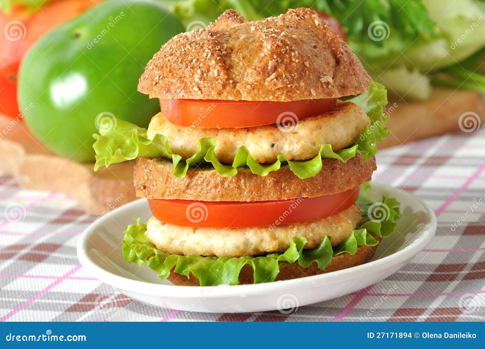 Big burger stock photo. Image of fresh, lettuce, classic - 27171894
