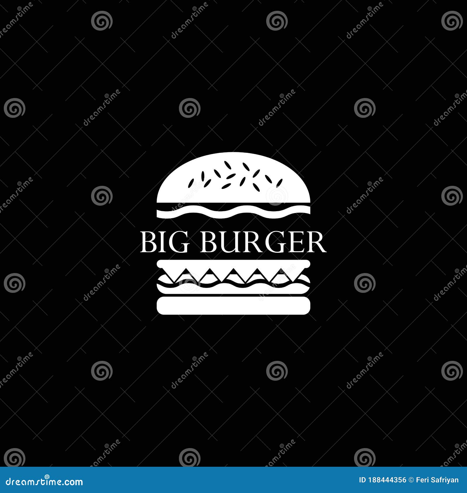 Big Burger logo template stock illustration. Illustration of onion ...