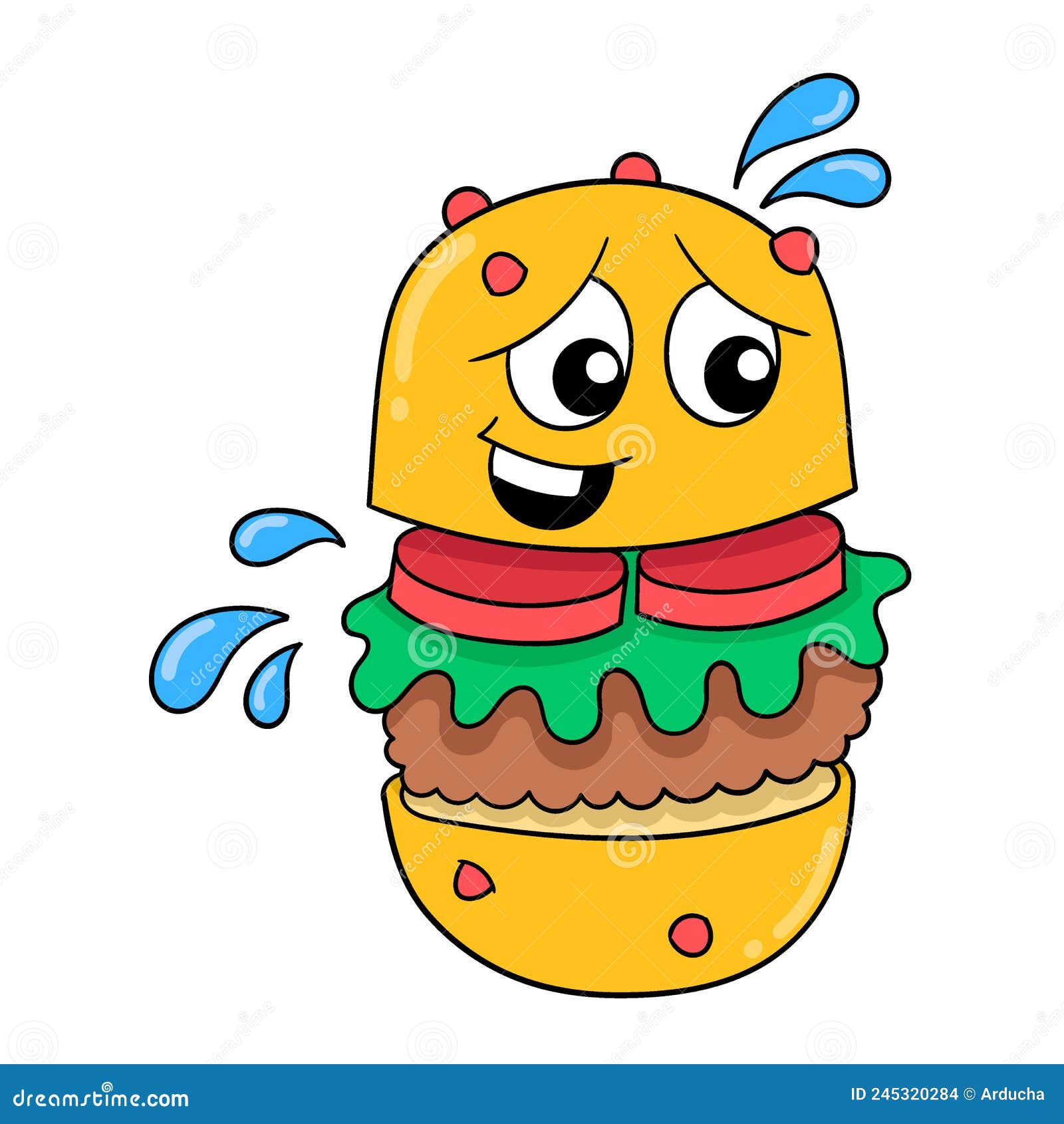 Scared Burger Cartoon | CartoonDealer.com #43762487