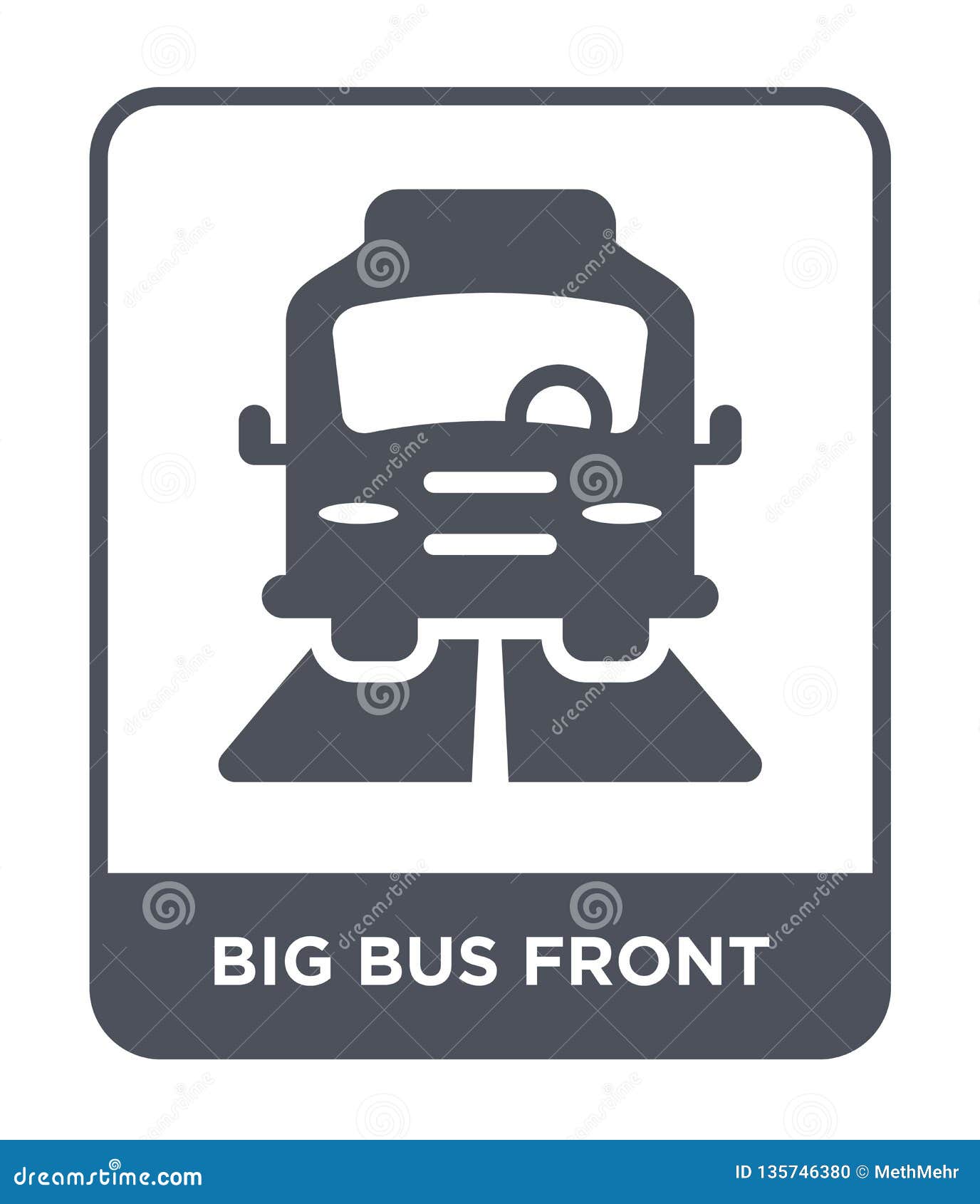 Big Bus Front Icon in Trendy Design Style. Big Bus Front Icon Isolated ...