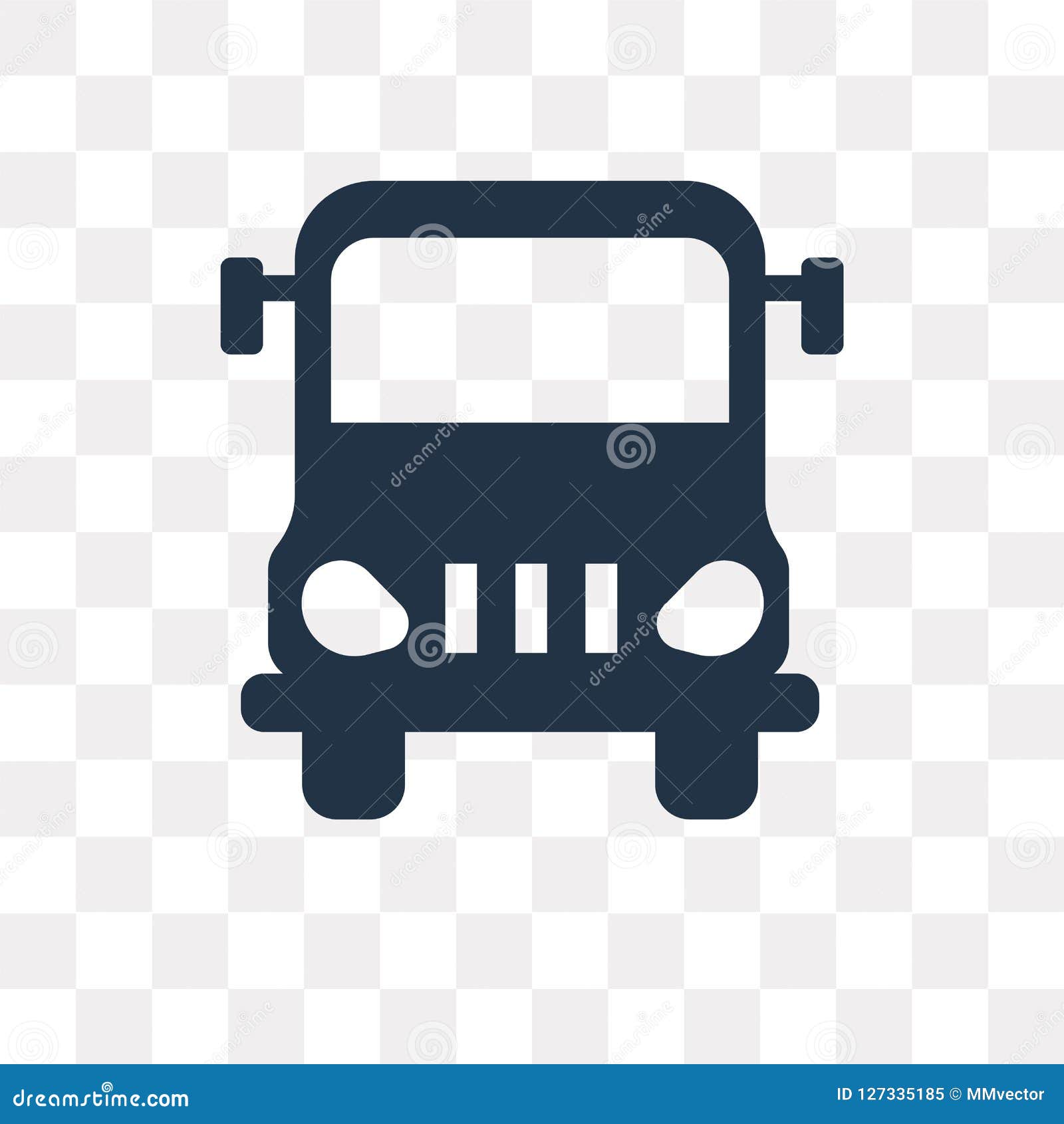 Big Bus Front Vector Icon Isolated on Transparent Background, Bi Stock ...