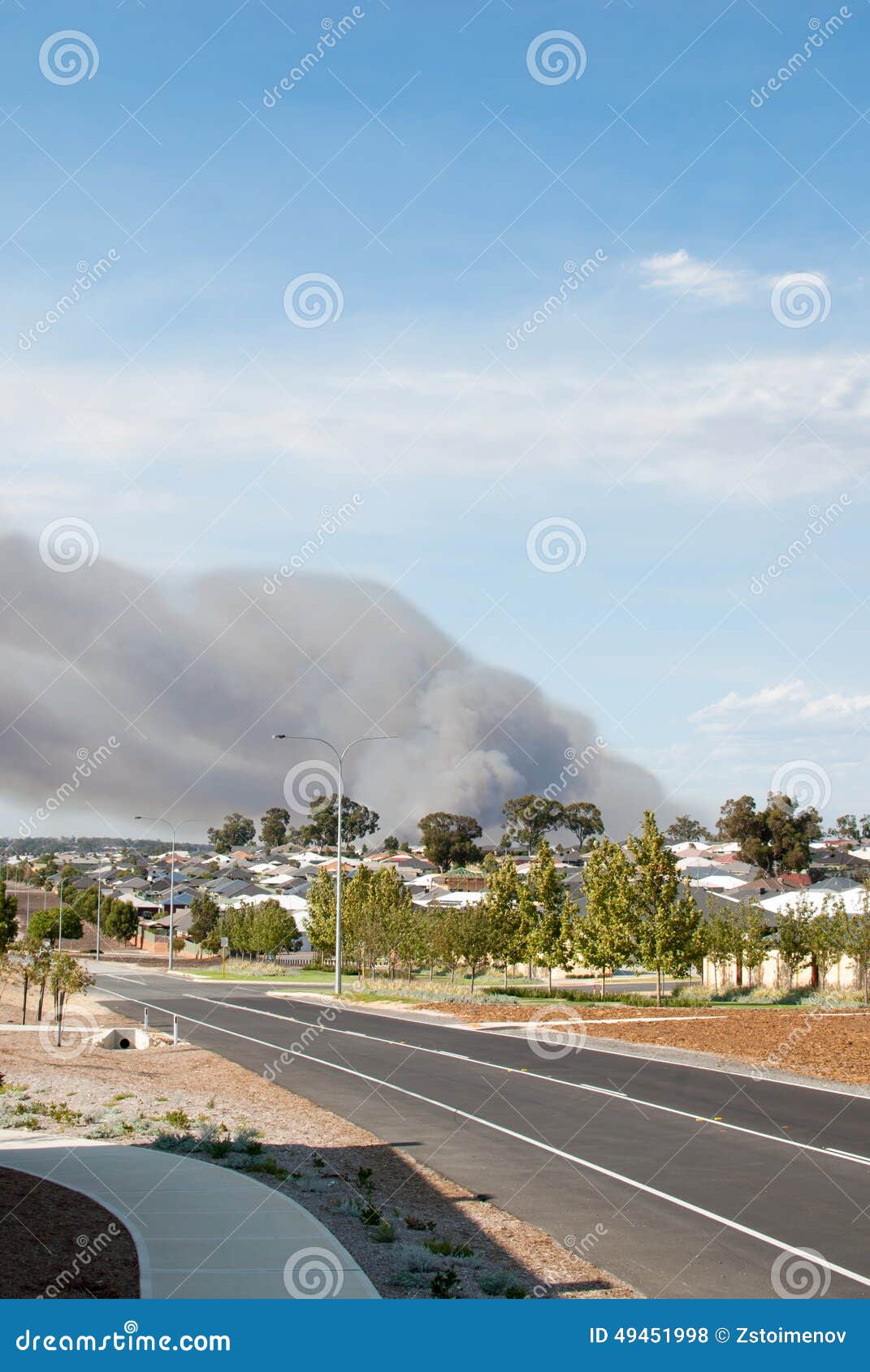 Big bush fire in Perth stock photo. Image of houses, australian - 49451998