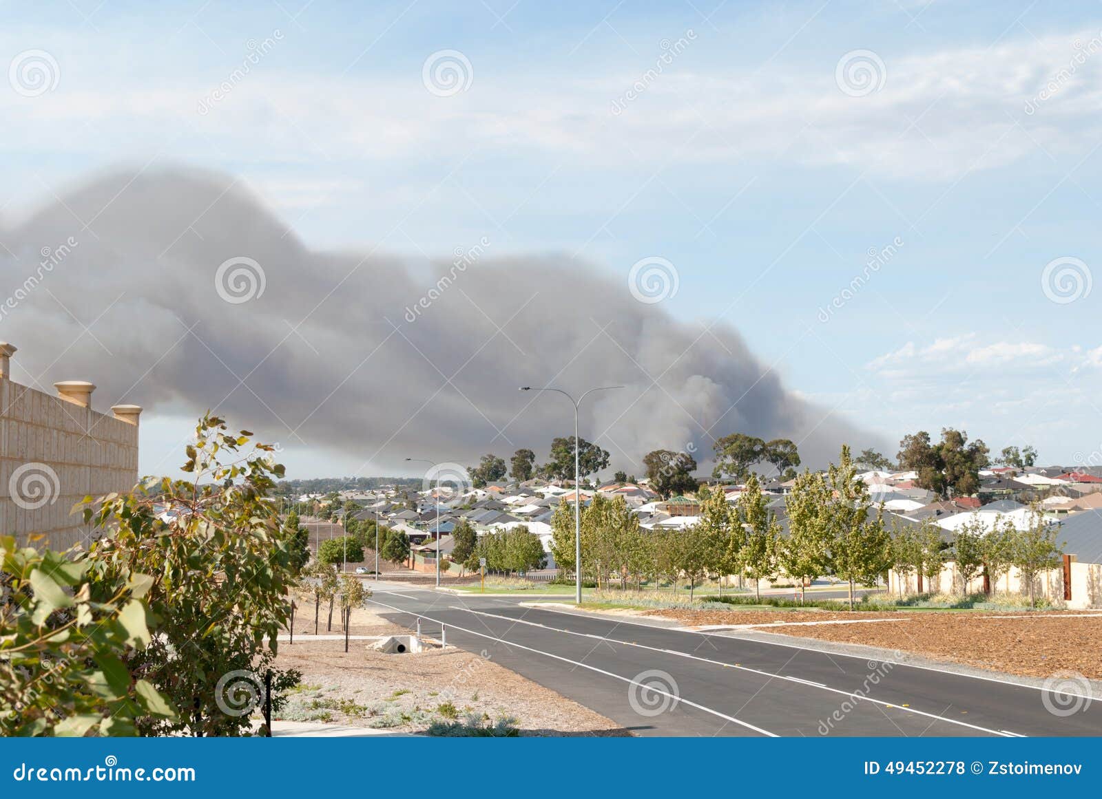 Big bush fire in Perth stock photo. Image of residential - 49452278
