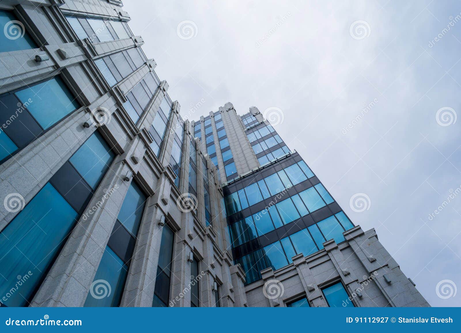 Big Business Building in the Grey Sky Stock Image - Image of commercial ...