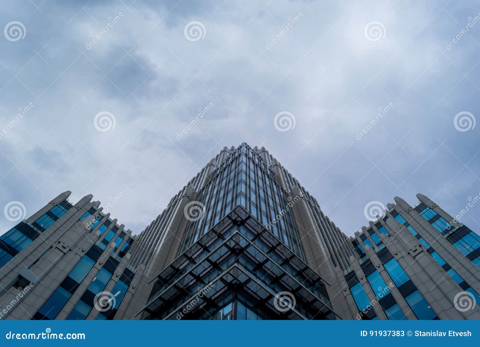 Big Business Building in the Grey Sky Stock Image - Image of cityscape ...
