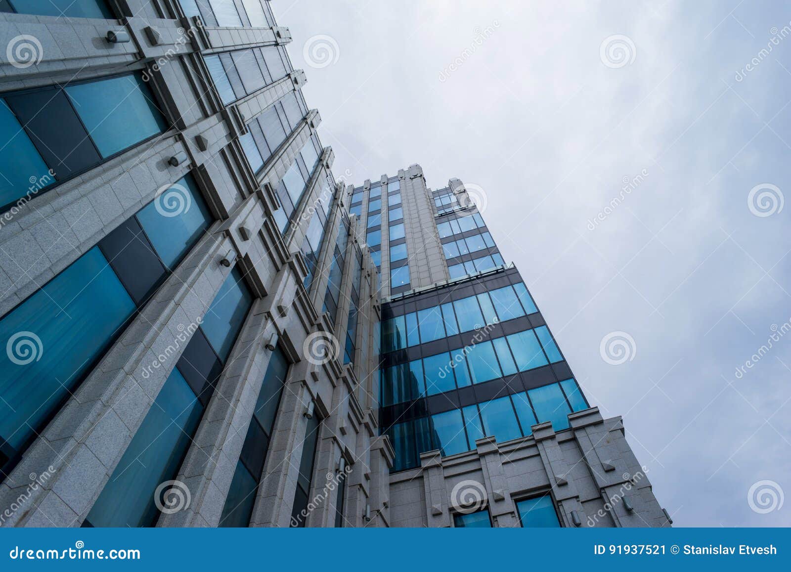 Big Business Building in the Grey Sky Stock Image - Image of modern ...