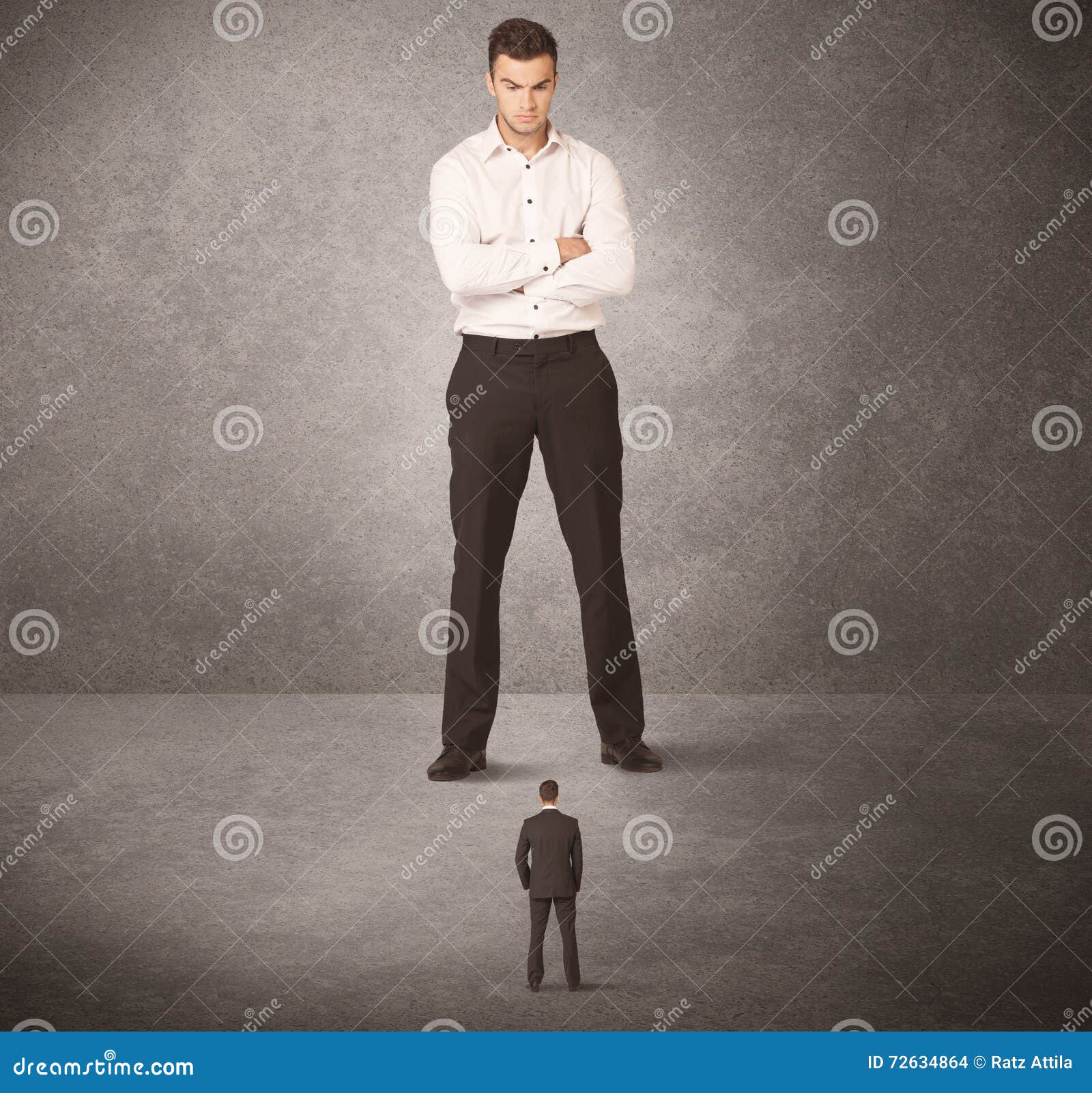 Big Business Man Looking at Small Worker Stock Photo - Image of looking ...