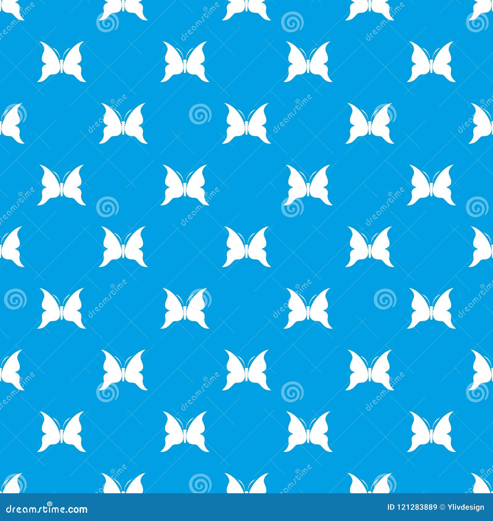 Big Butterfly Pattern Vector Seamless Blue Stock Vector - Illustration ...