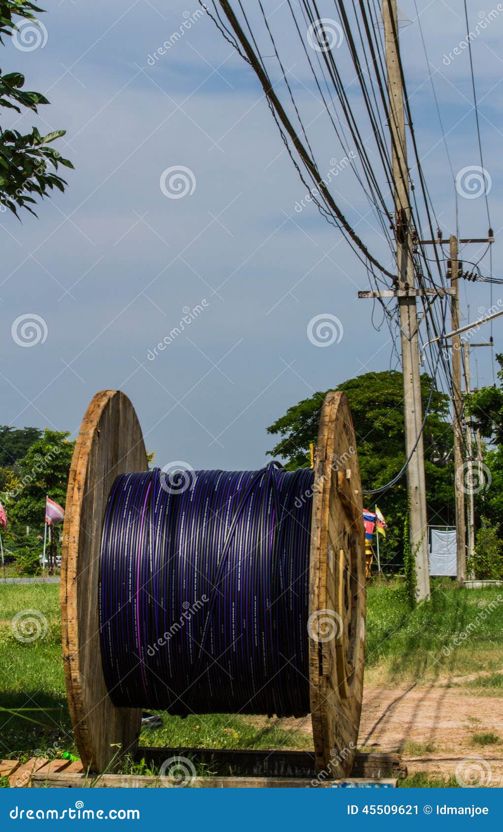 Big cable roll stock image. Image of protection, cable - 45509621
