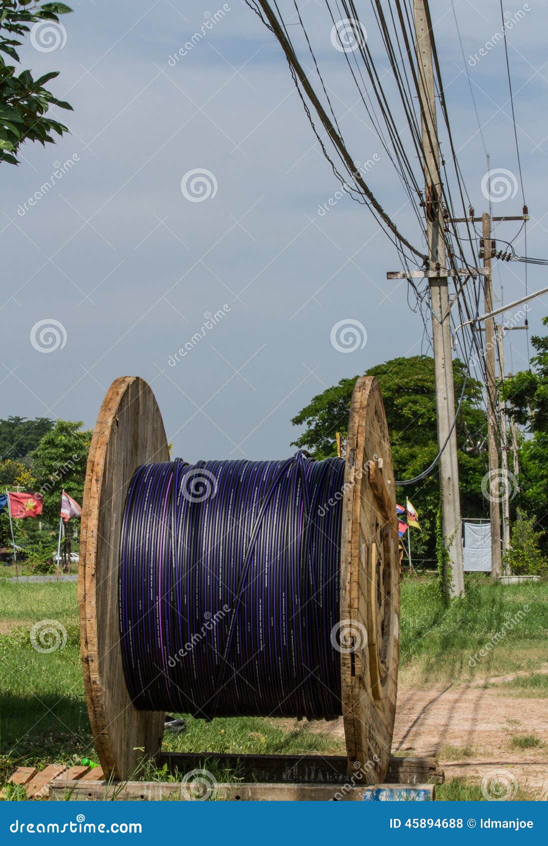 Big cable roll stock photo. Image of electric, fast, cable - 45894688