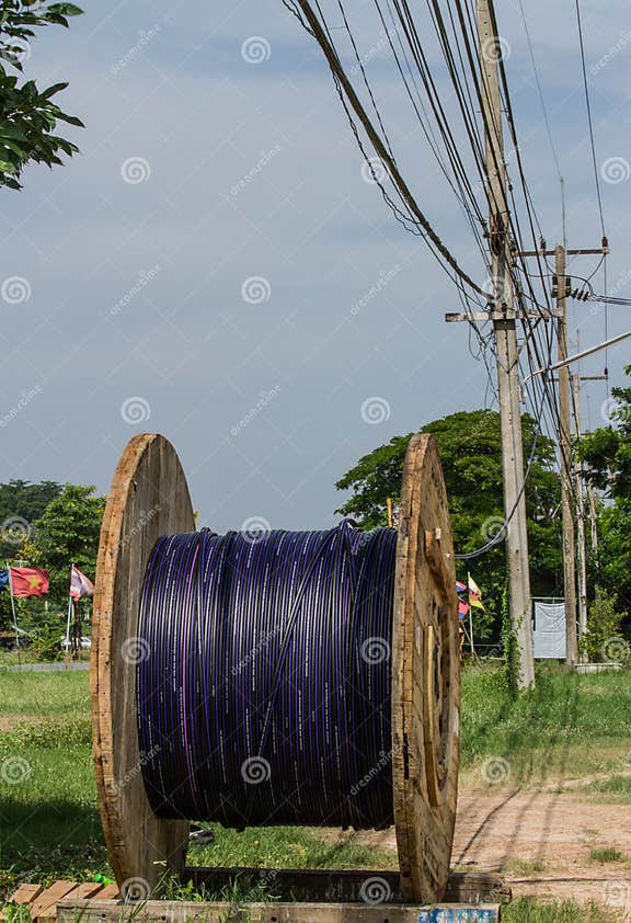 Big cable roll stock photo. Image of electric, fast, cable - 45894688