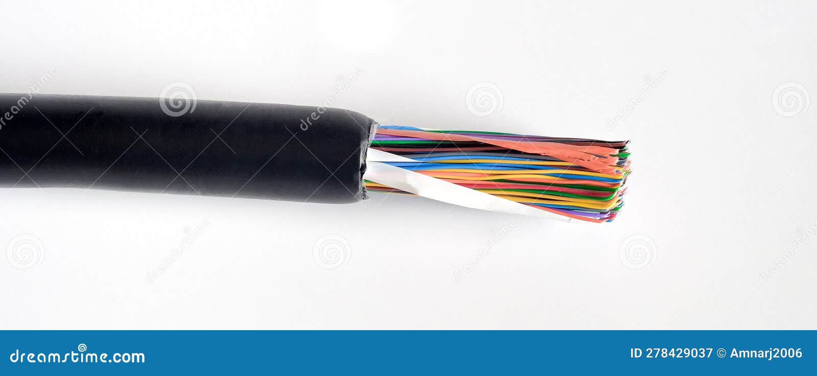 Big Cable of Telecom Wire on White Background Stock Image - Image of ...