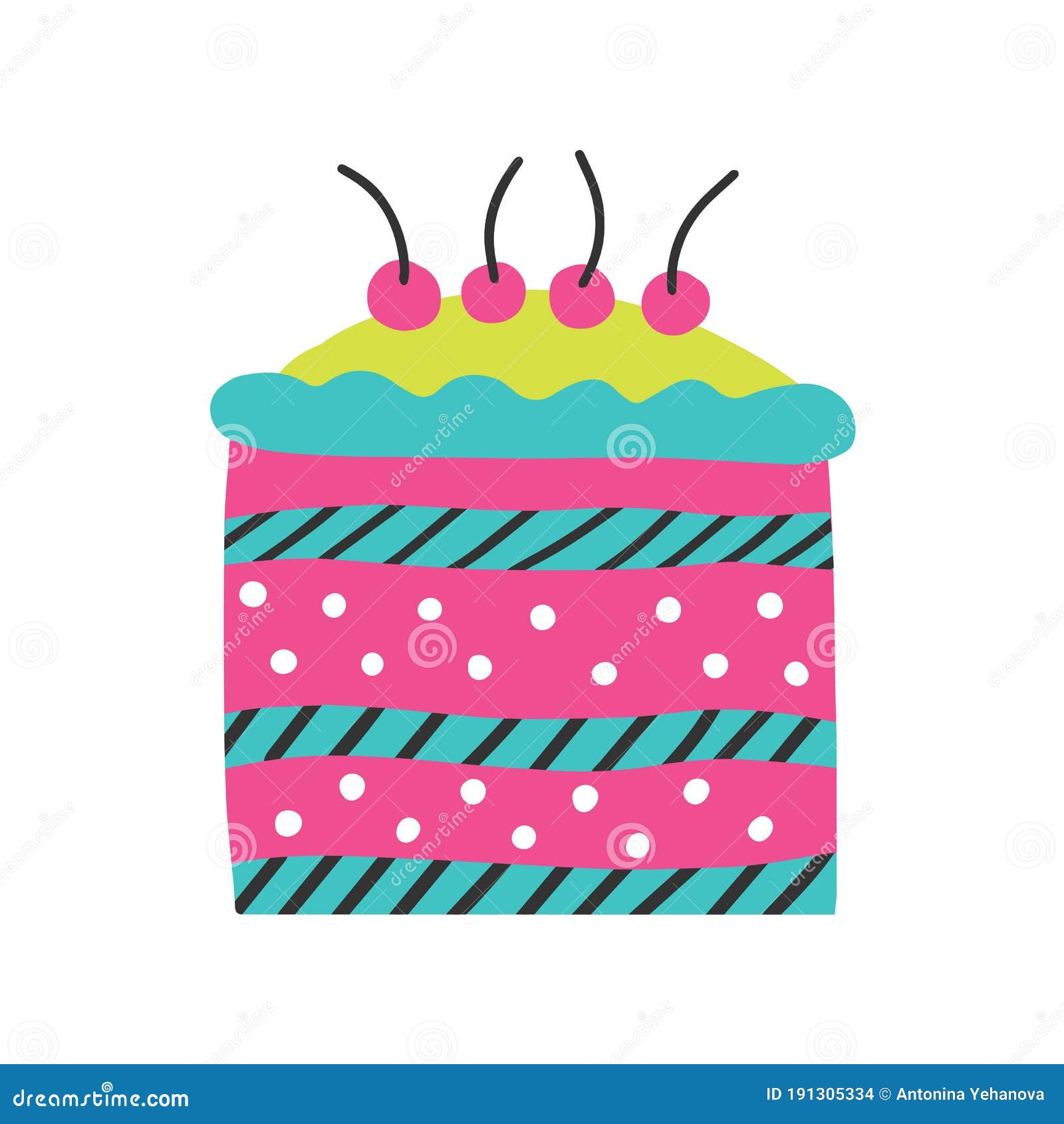 Big cake icon stock vector. Illustration of cartoon - 191305334