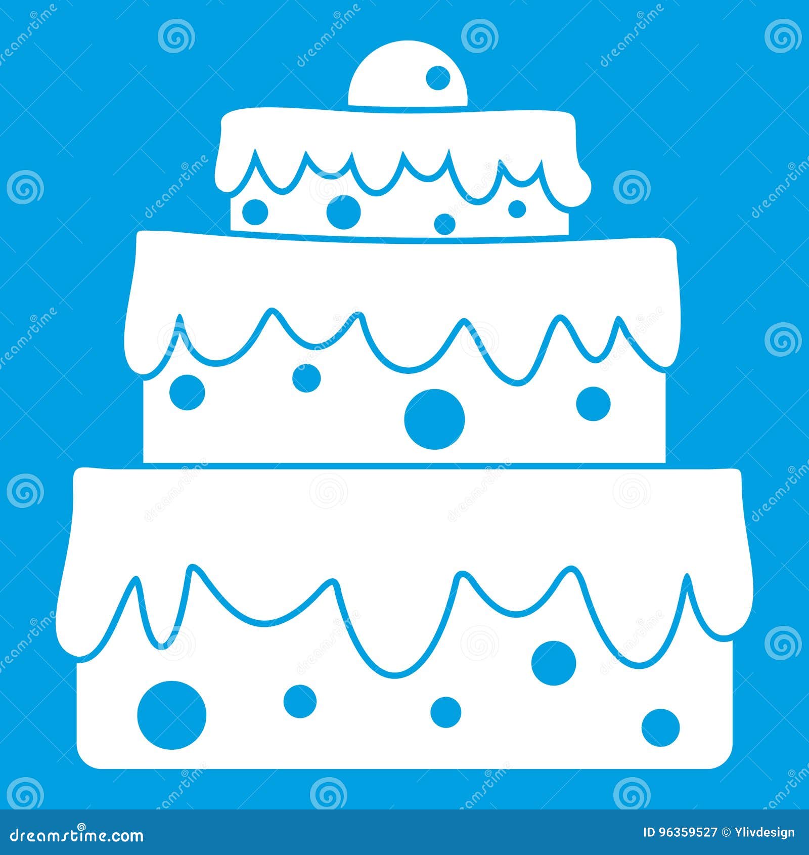 Big cake icon white stock vector. Illustration of birthday - 96359527
