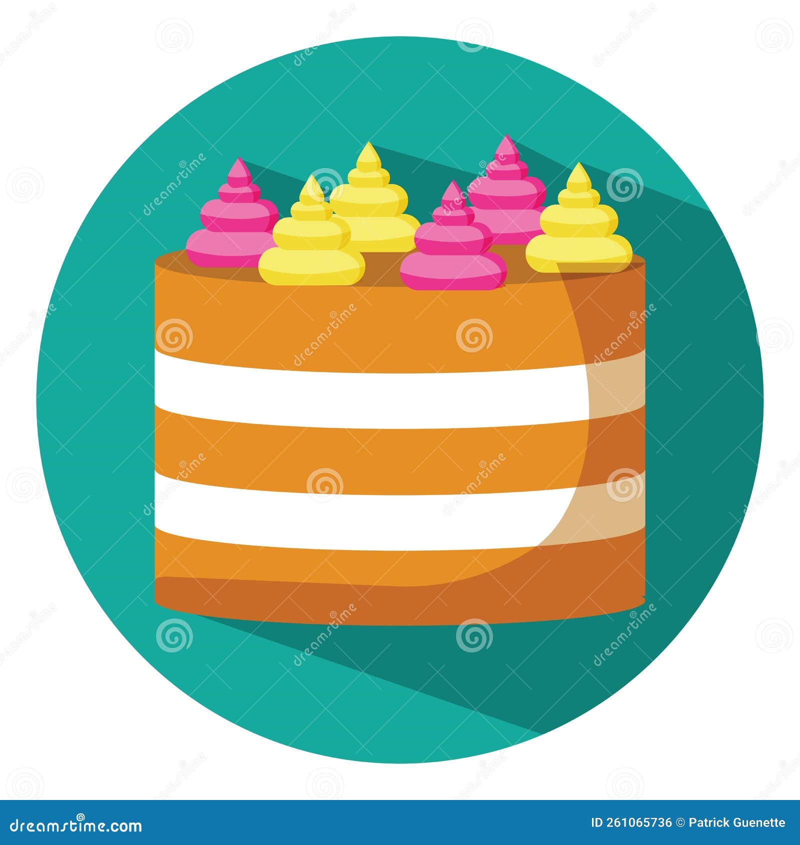 Big cake, icon stock vector. Illustration of coffee - 261065736