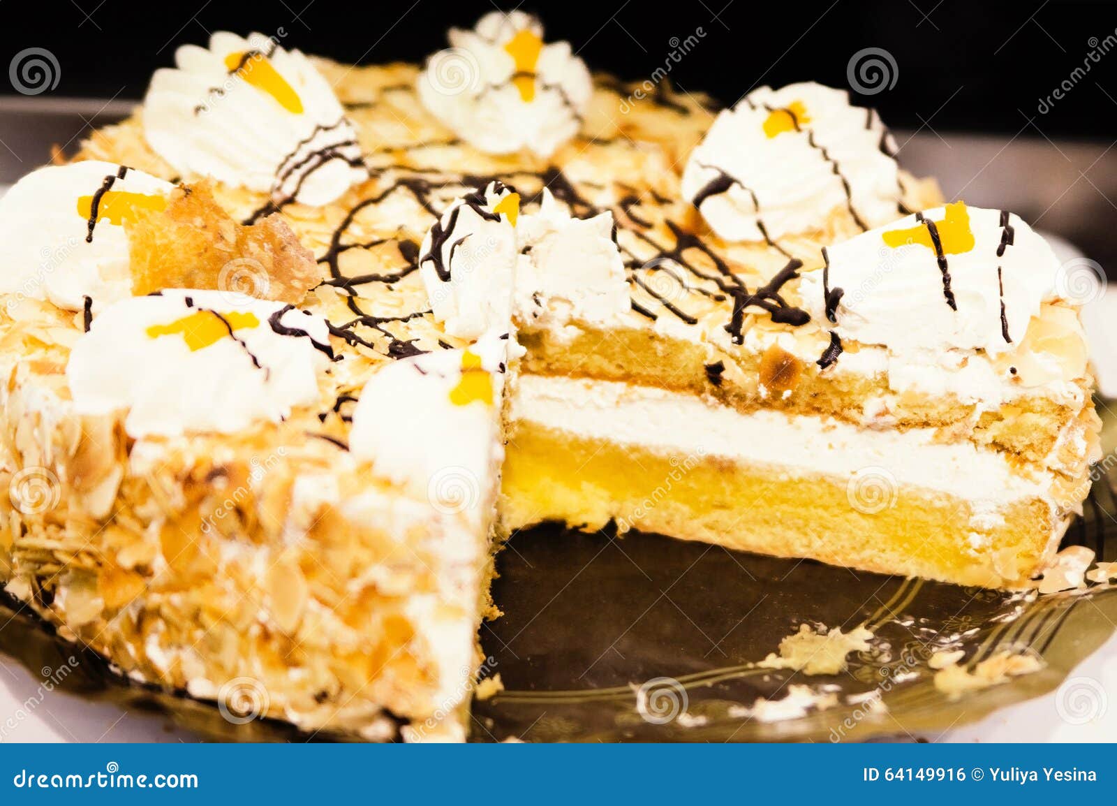 Big cake stock photo. Image of sauce, culinary, decor - 64149916