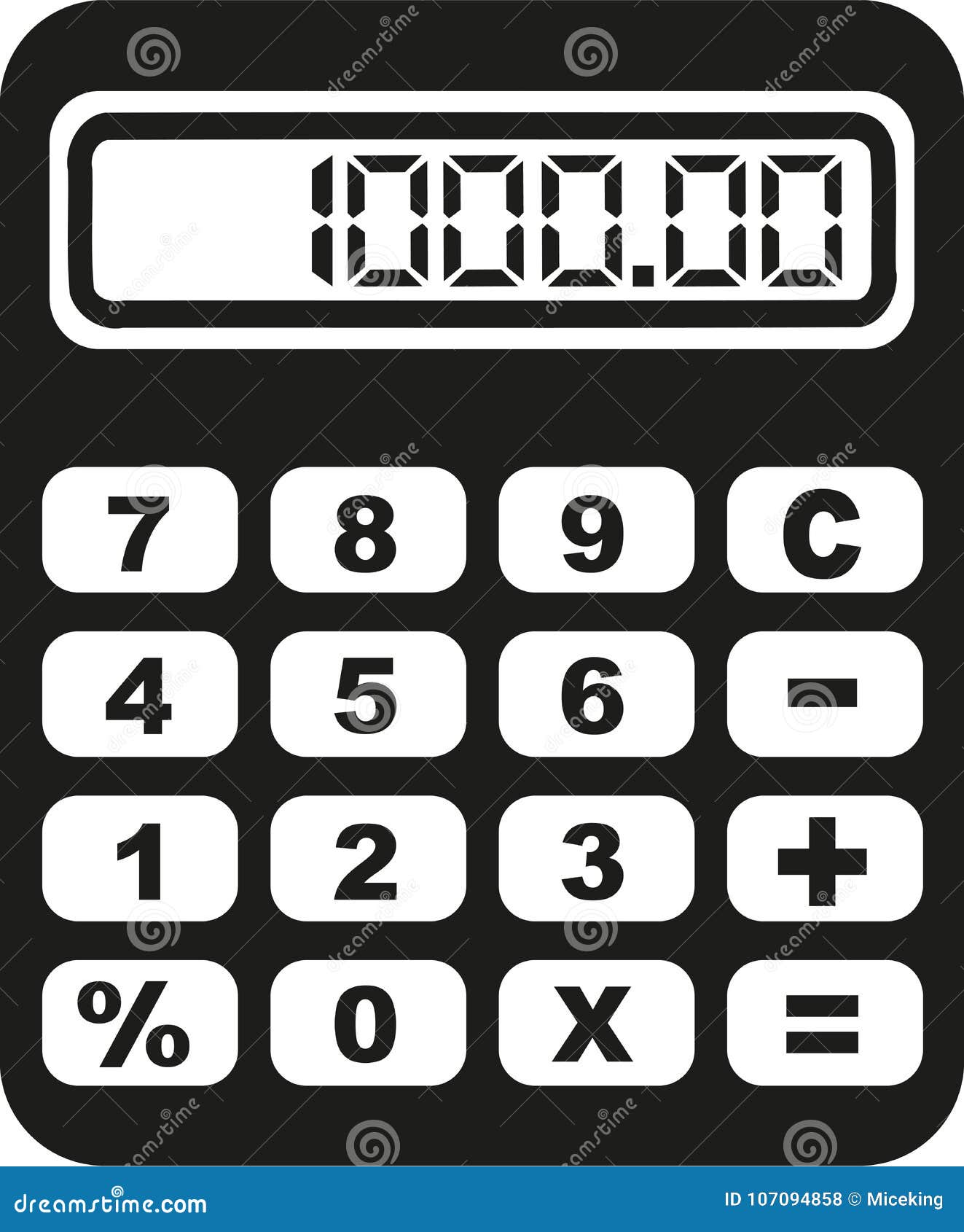 Big Calculator vector stock vector. Illustration of digital - 107094858