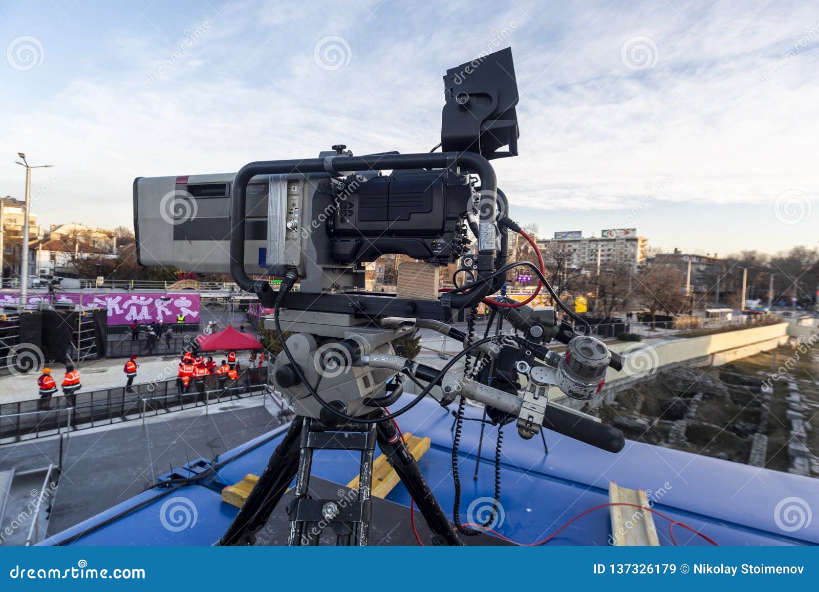 Big Camera for Live TV Broadcasting Editorial Stock Image - Image of ...