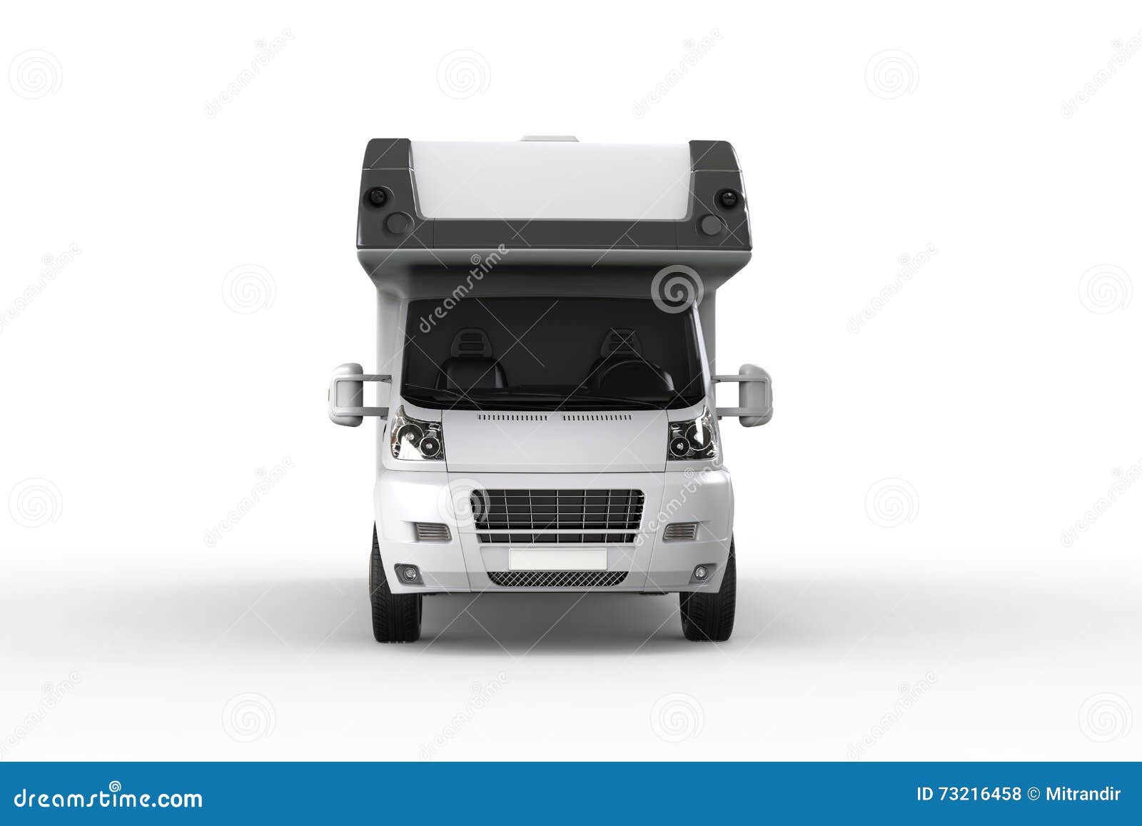 Big Camper Vehicle - Front View Stock Illustration - Illustration of ...