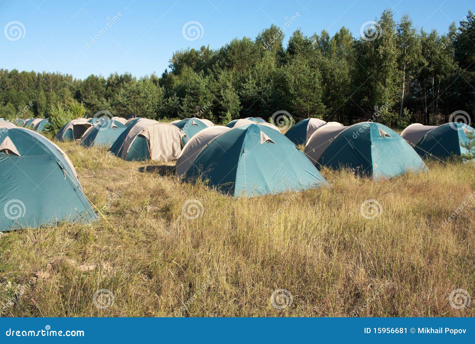 Big camping. stock image. Image of green, campsite, blue - 15956681
