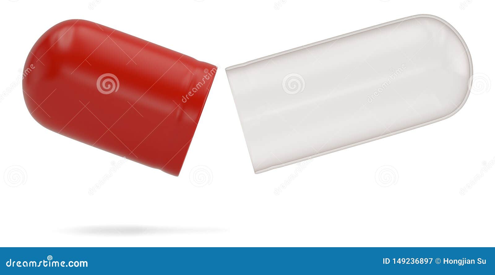 A Big Capsule Opened Empty on White Background. 3D Illustration Stock ...
