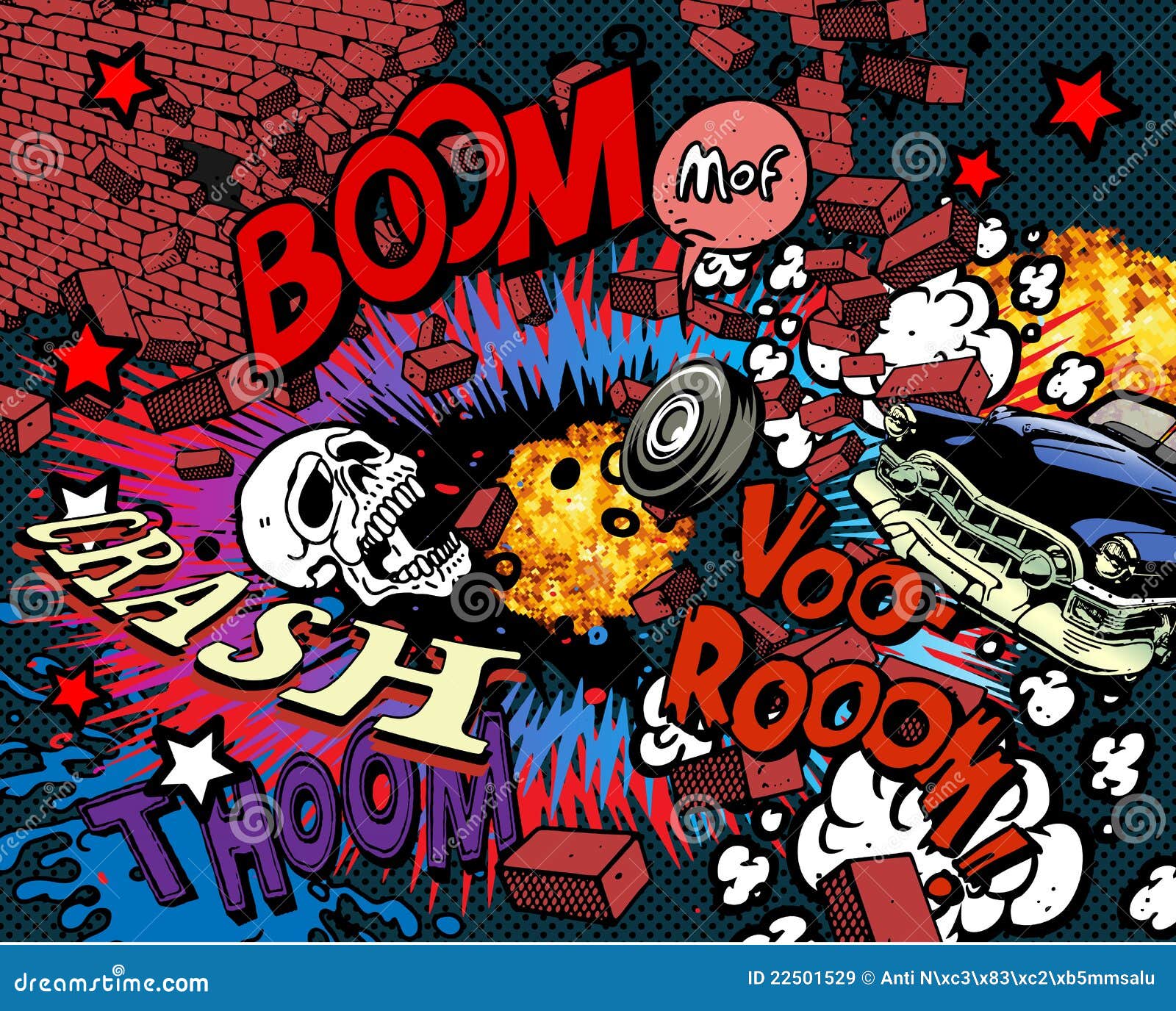 Big car crash stock vector. Illustration of comic, burst - 22501529