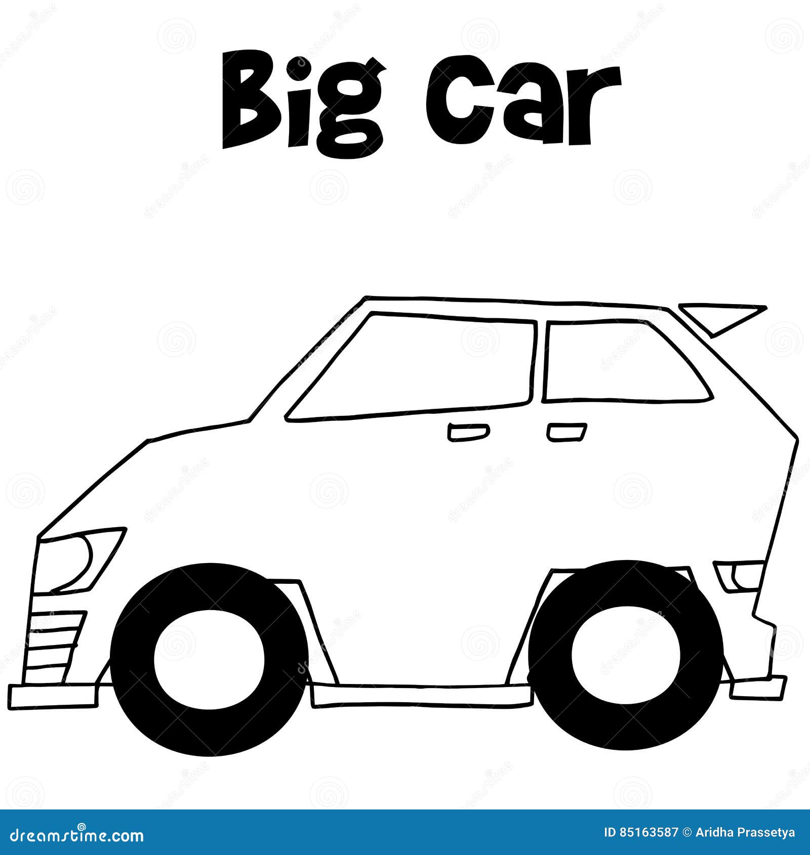 Big Car Vector Art Illustration Stock Vector - Illustration of vector ...