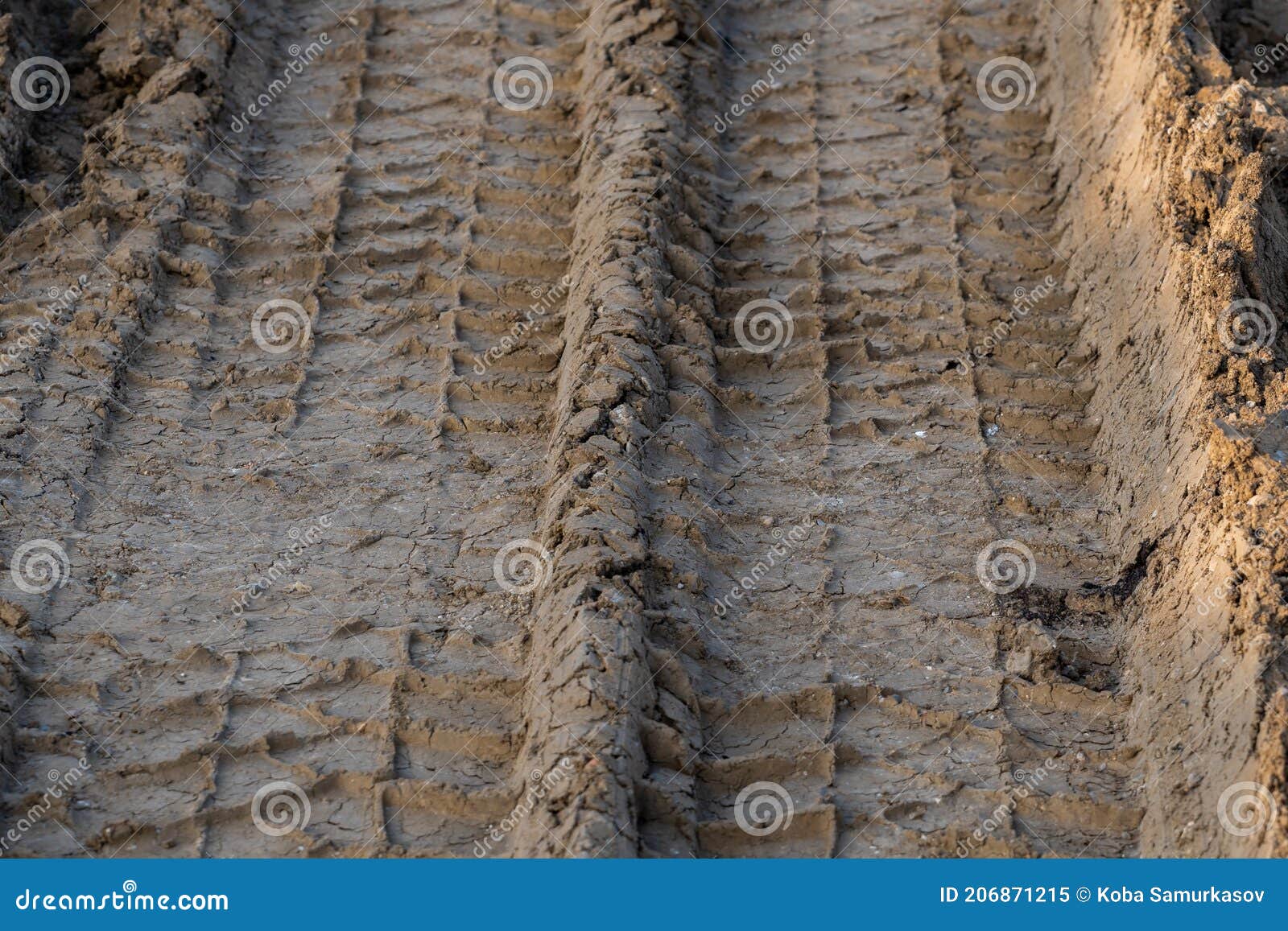 Big Car Wheel Trace on Road, Puddle and Mud Stock Image - Image of ...